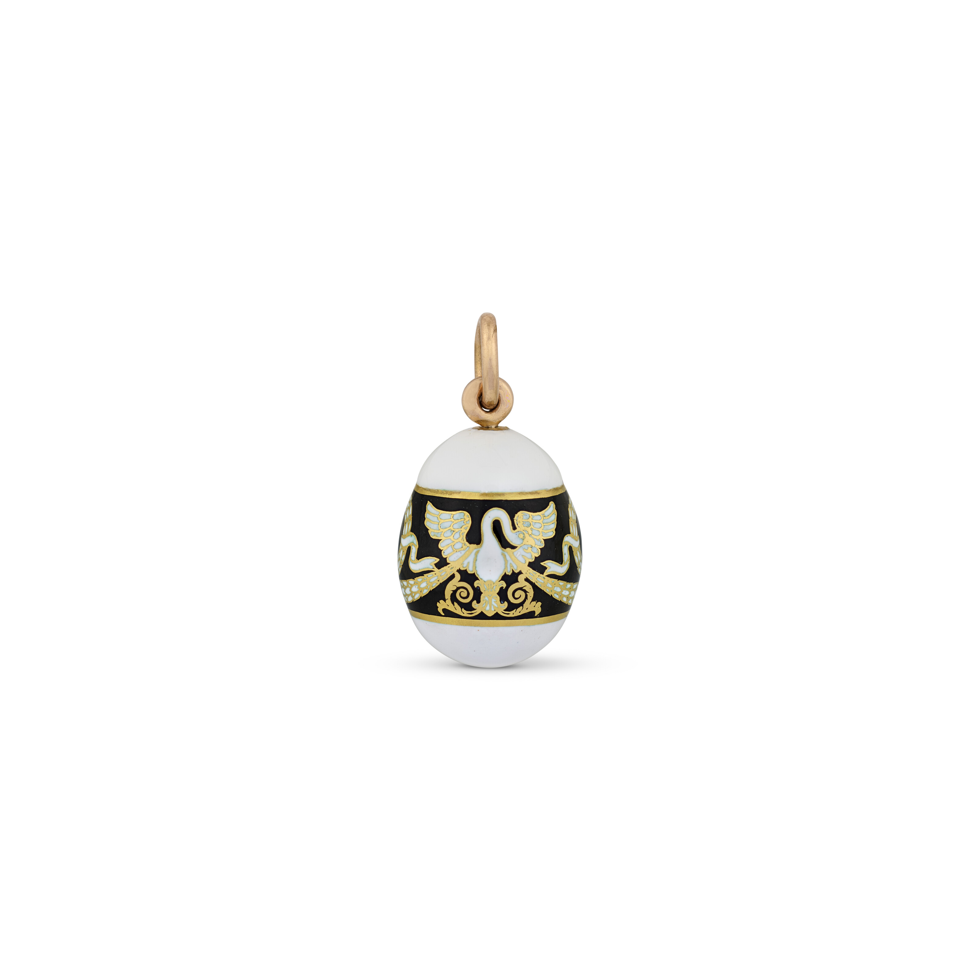 CHAMPLEVÉ ENAMEL GOLD EGG PENDANT, BY FABERGÉ, MOSCOW, 1899-1908 ...