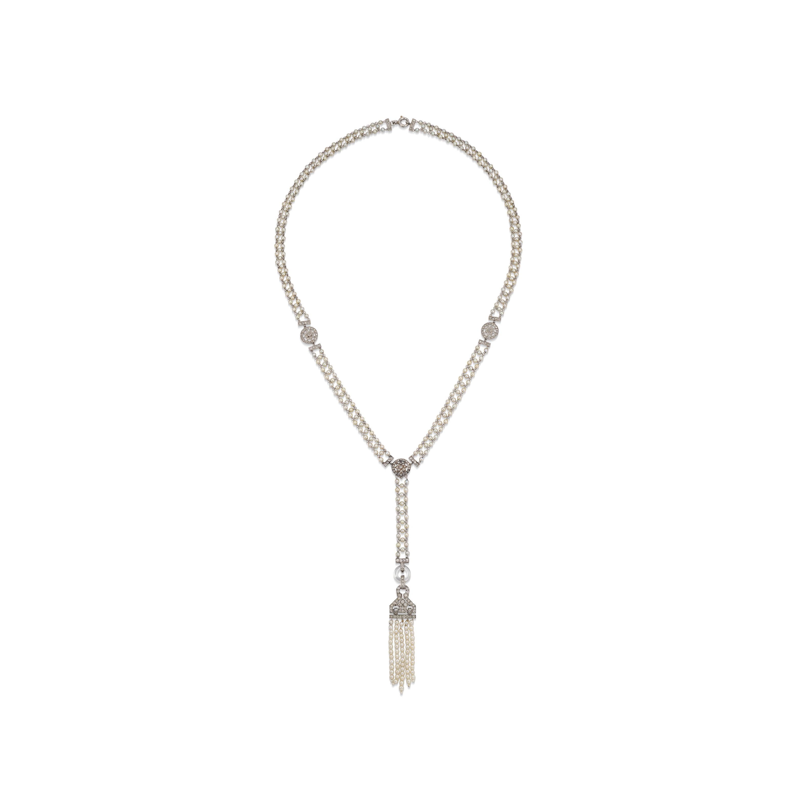 EARLY 20TH CENTURY PEARL, ROCK CRYSTAL AND DIAMOND NECKLACE, | Christie’s