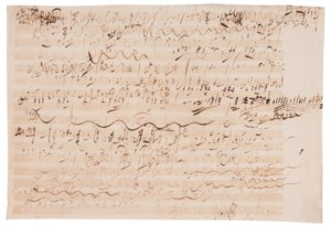 Ludwig van Beethoven (1770-1827), Autograph sketch leaf for the string ...