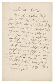 Johannes Brahms (1833-1897), Autograph letter signed ('J. Br.') to ...