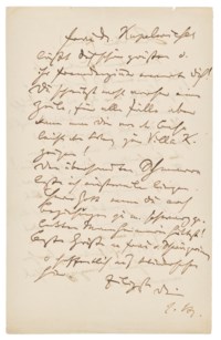 Johannes Brahms (1833-1897), Autograph letter signed ('J. Br.') to ...