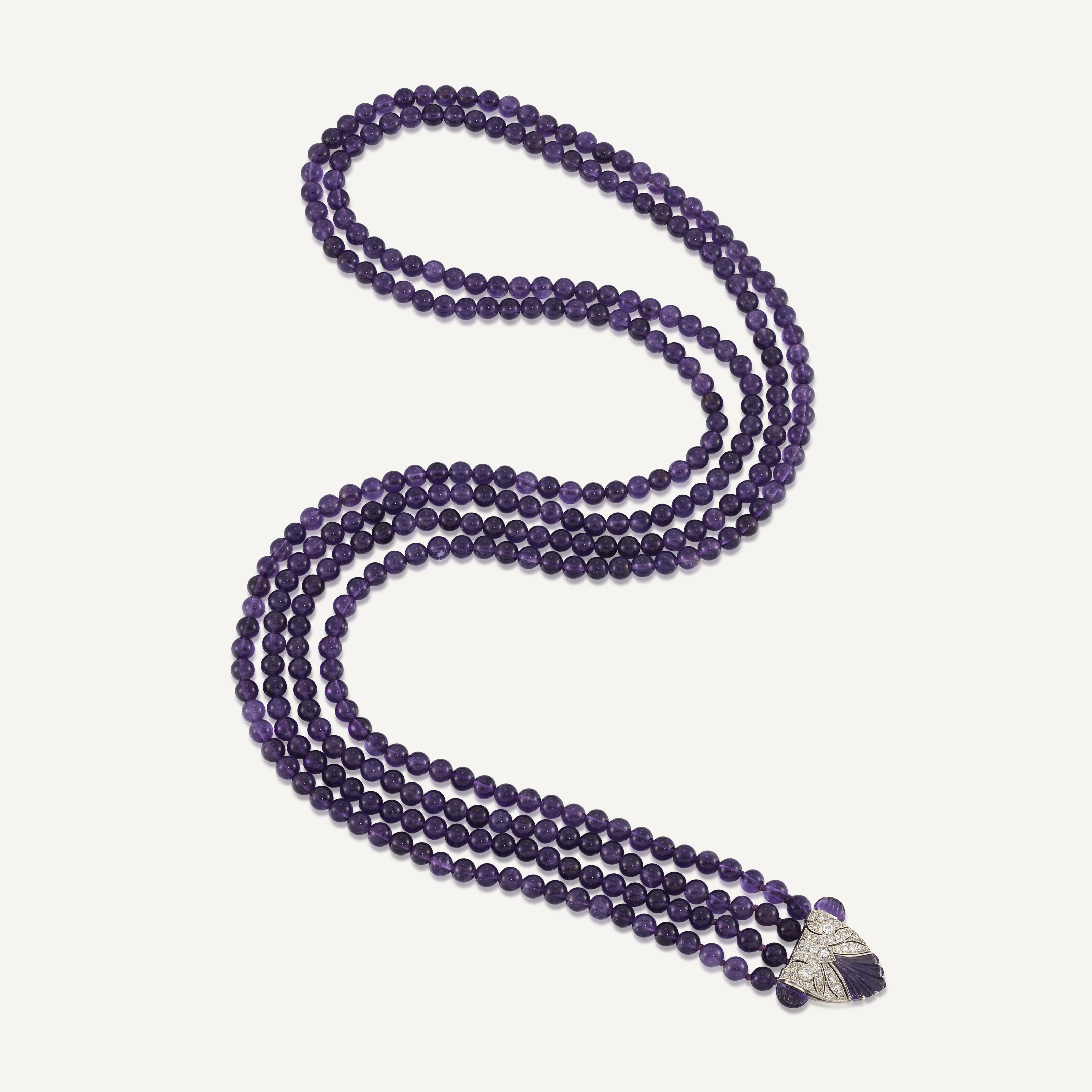 ART DECO AMETHYST AND DIAMOND CLIP/PENDANT || TOGETHER WITH AN AMETHYST ...