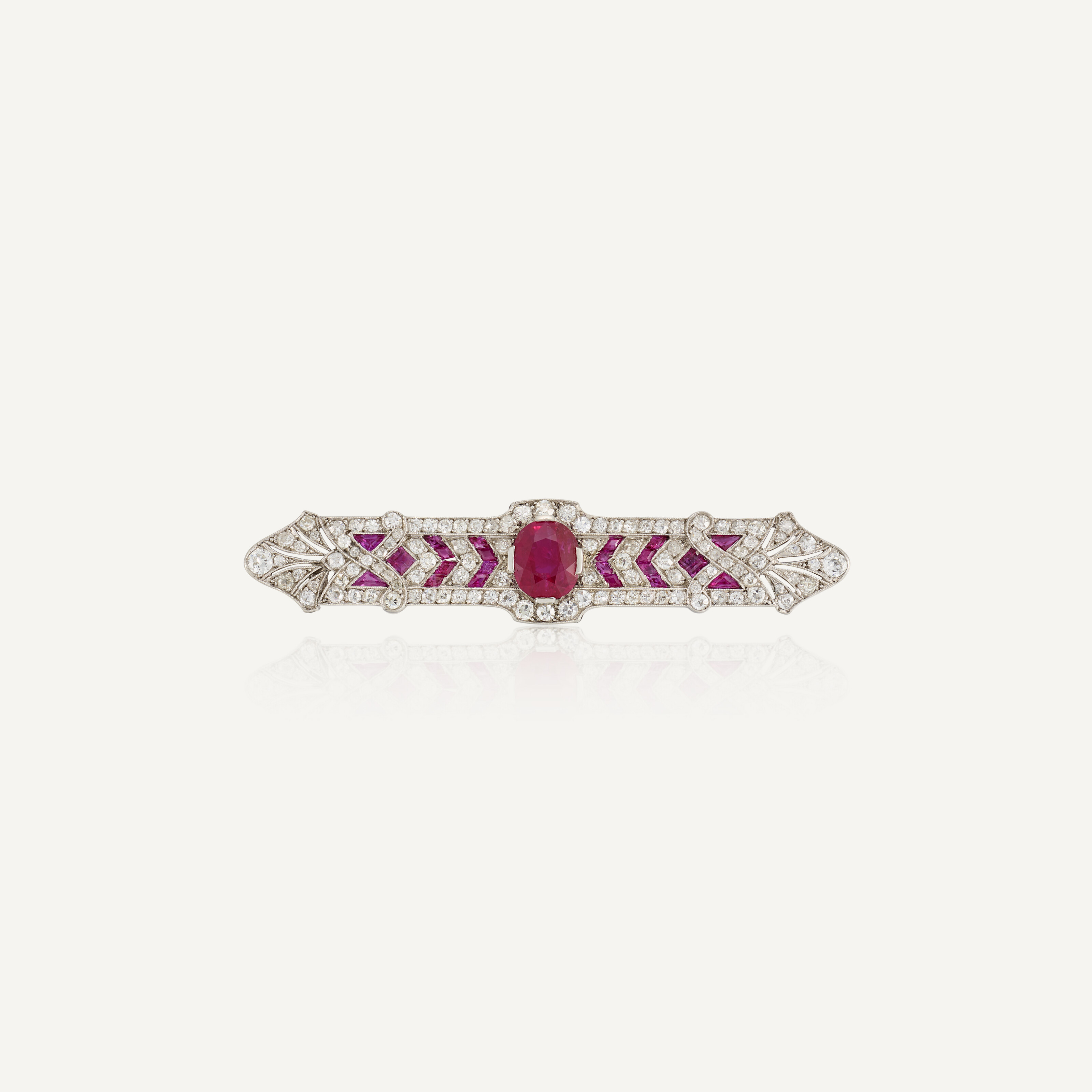 ART DECO RUBY AND DIAMOND BROOCH, | Christie’s