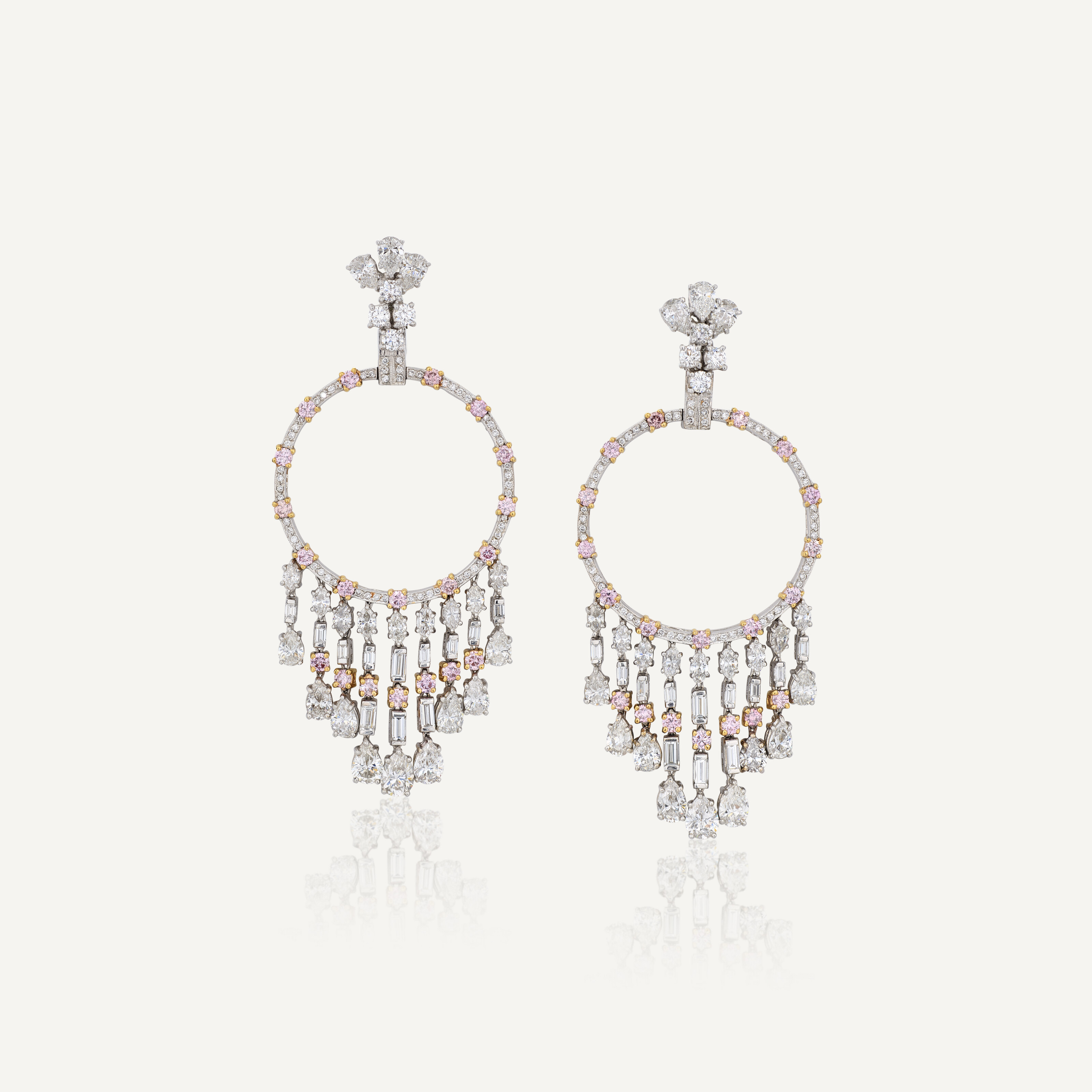 GRAFF COLOURED DIAMOND AND DIAMOND 'GYPSY' EARRINGS, | Christie’s