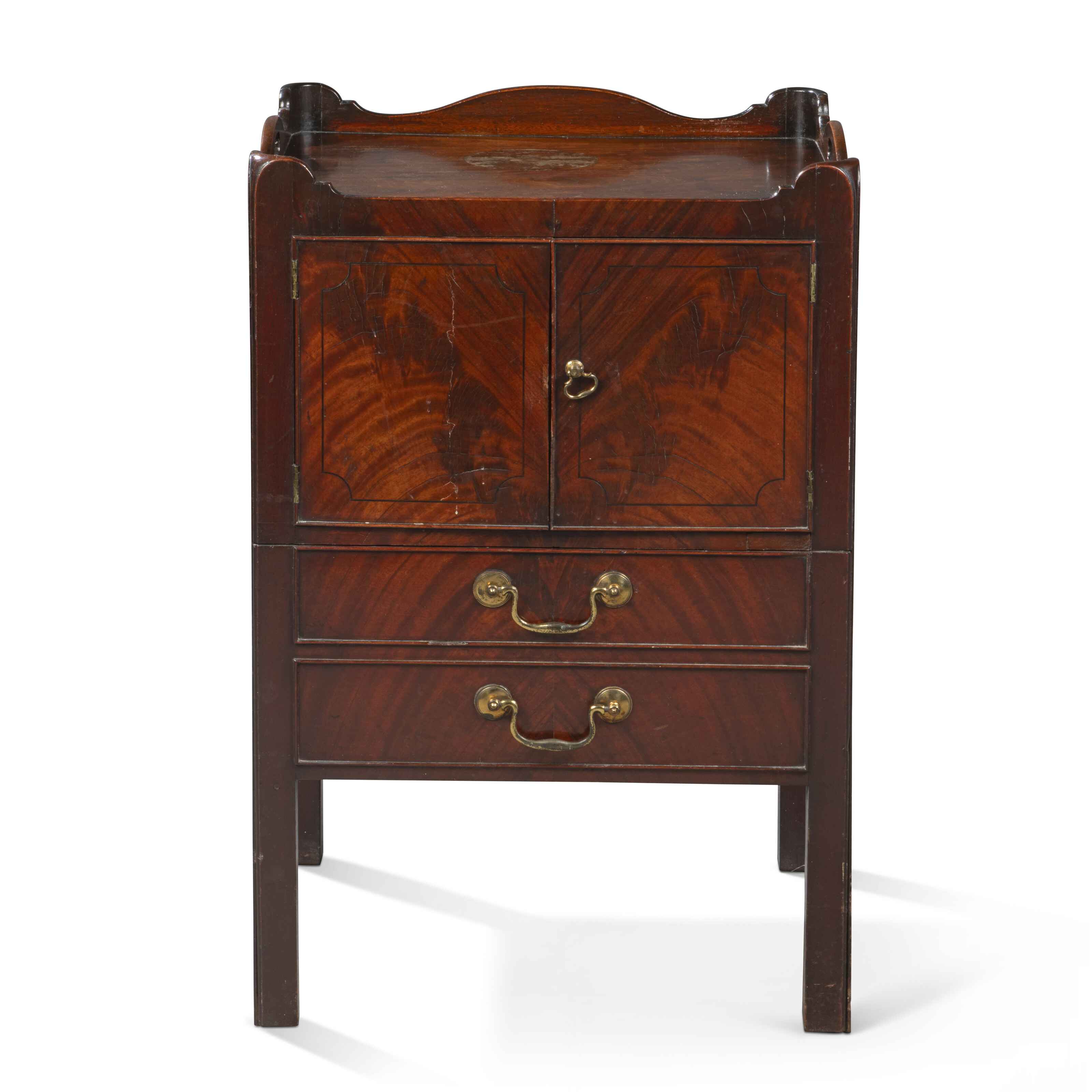 A GEORGE III MAHOGANY BEDSIDE COMMODE, ATTRIBUTED TO THOMAS CHIPPENDALE ...