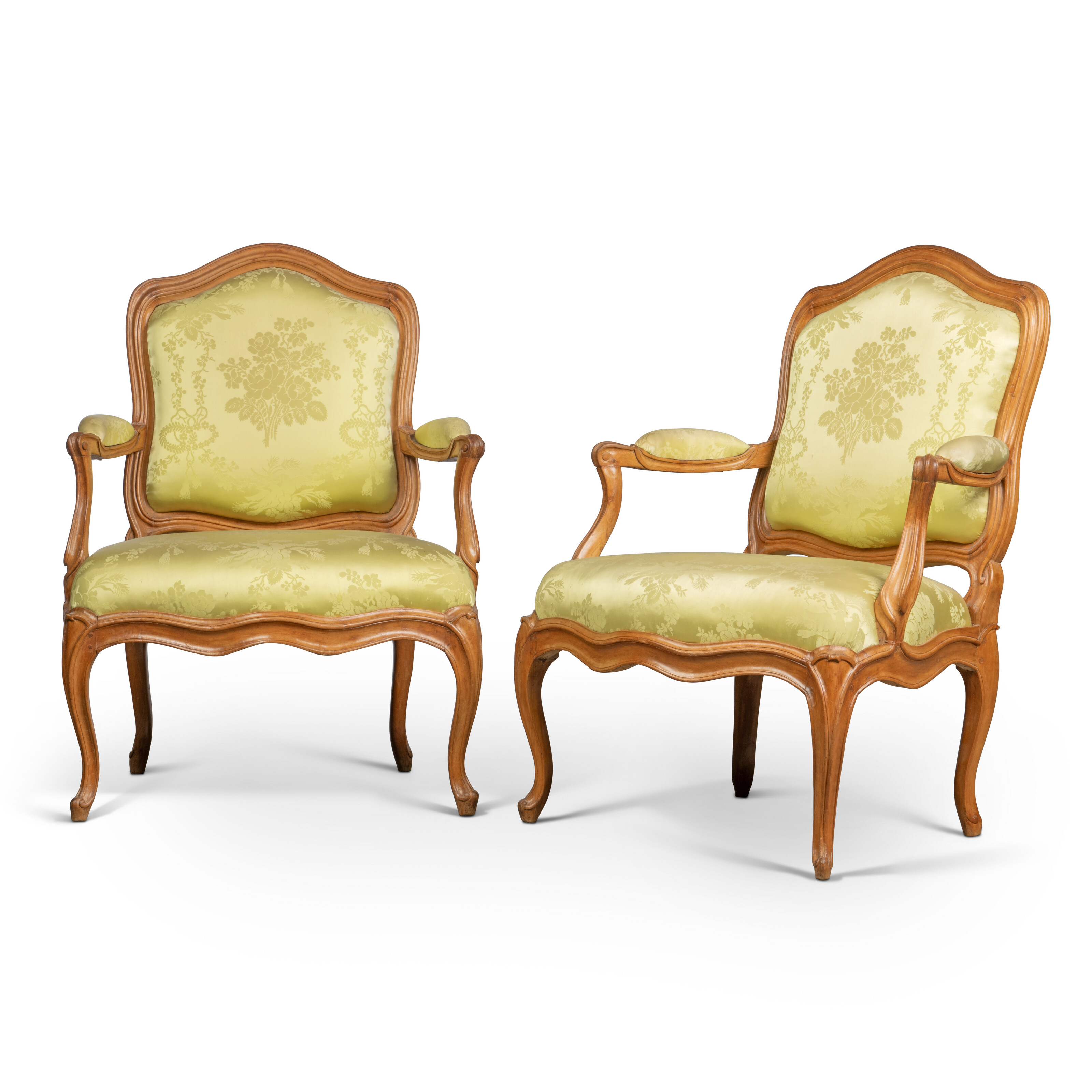 A PAIR OF LOUIS XV BEECHWOOD FAUTEUILS, BY JACQUES MALOT, MID-18TH ...