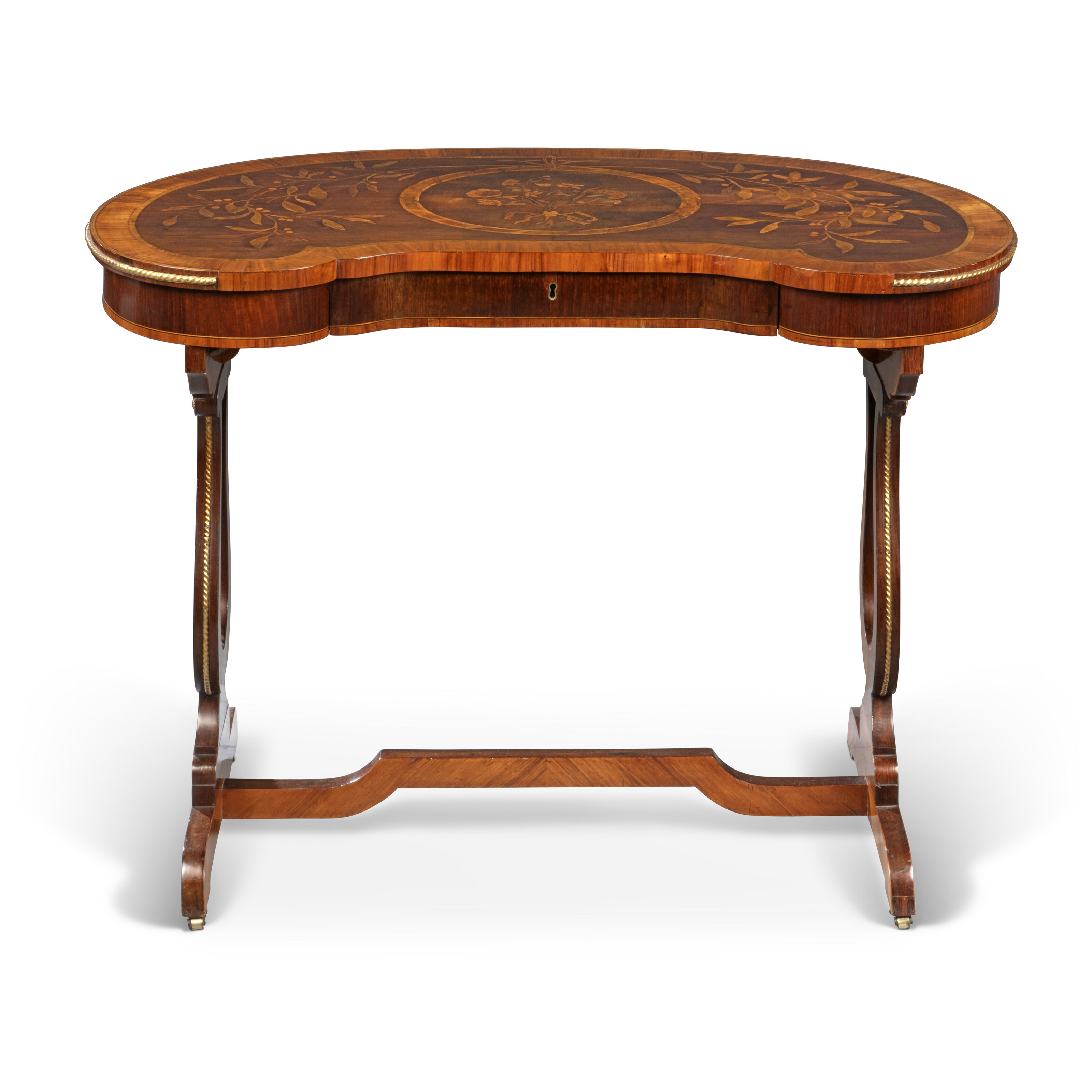 AN IMPERIAL RUSSIAN ORMOLU-MOUNTED AMARANTH, TULIPWOOD AND FRUITWOOD ...