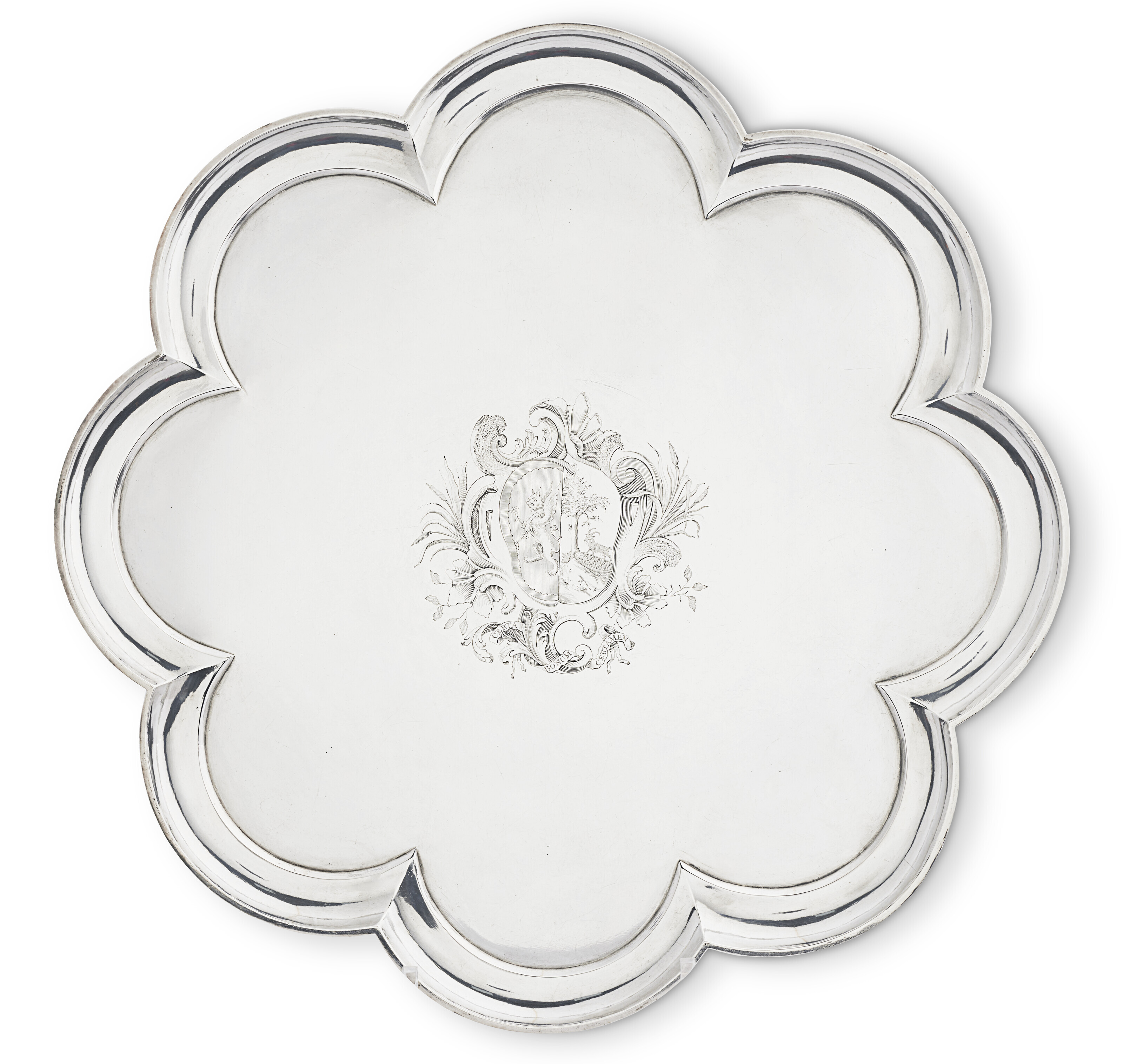 A GEORGE I SILVER SALVER, MARK OF BENJAMIN PYNE, LONDON, 1718 ...