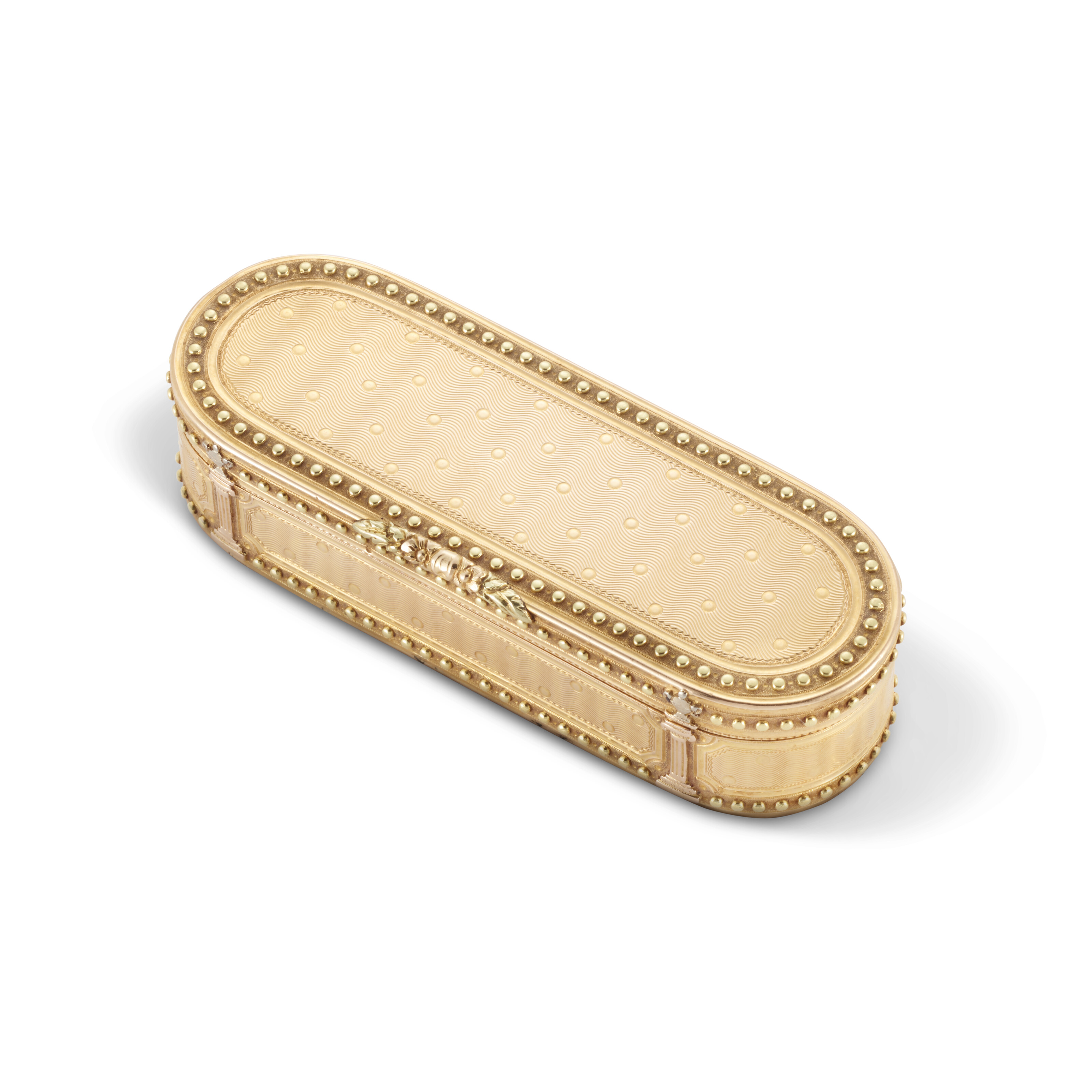A LOUIS XVI THREE-COLOUR GOLD SNUFF-BOX, BY PIERRE-LUCIEN JOITTEAU ...