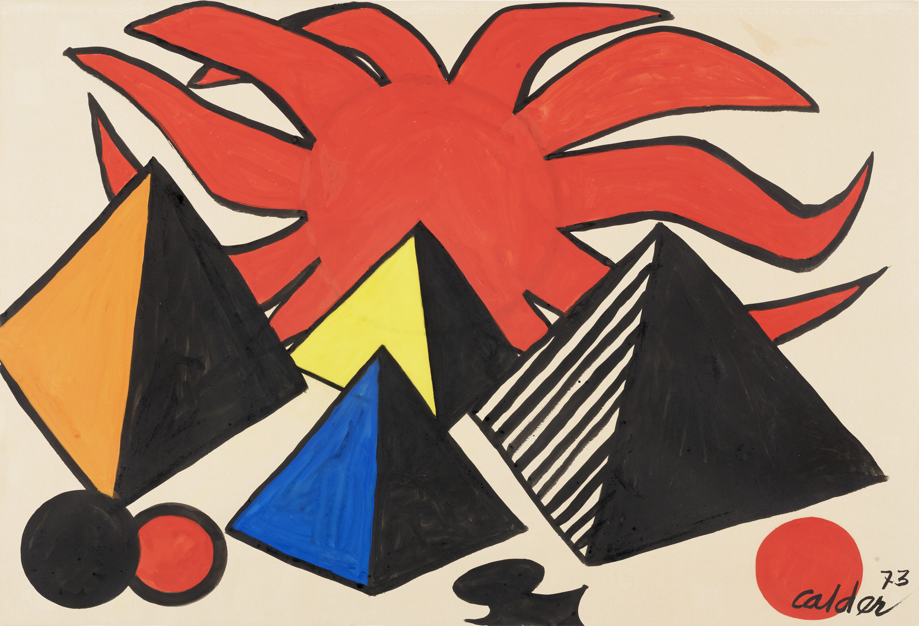 ALEXANDER CALDER (1898-1976), Four Pyramids and Sun | Christie’s