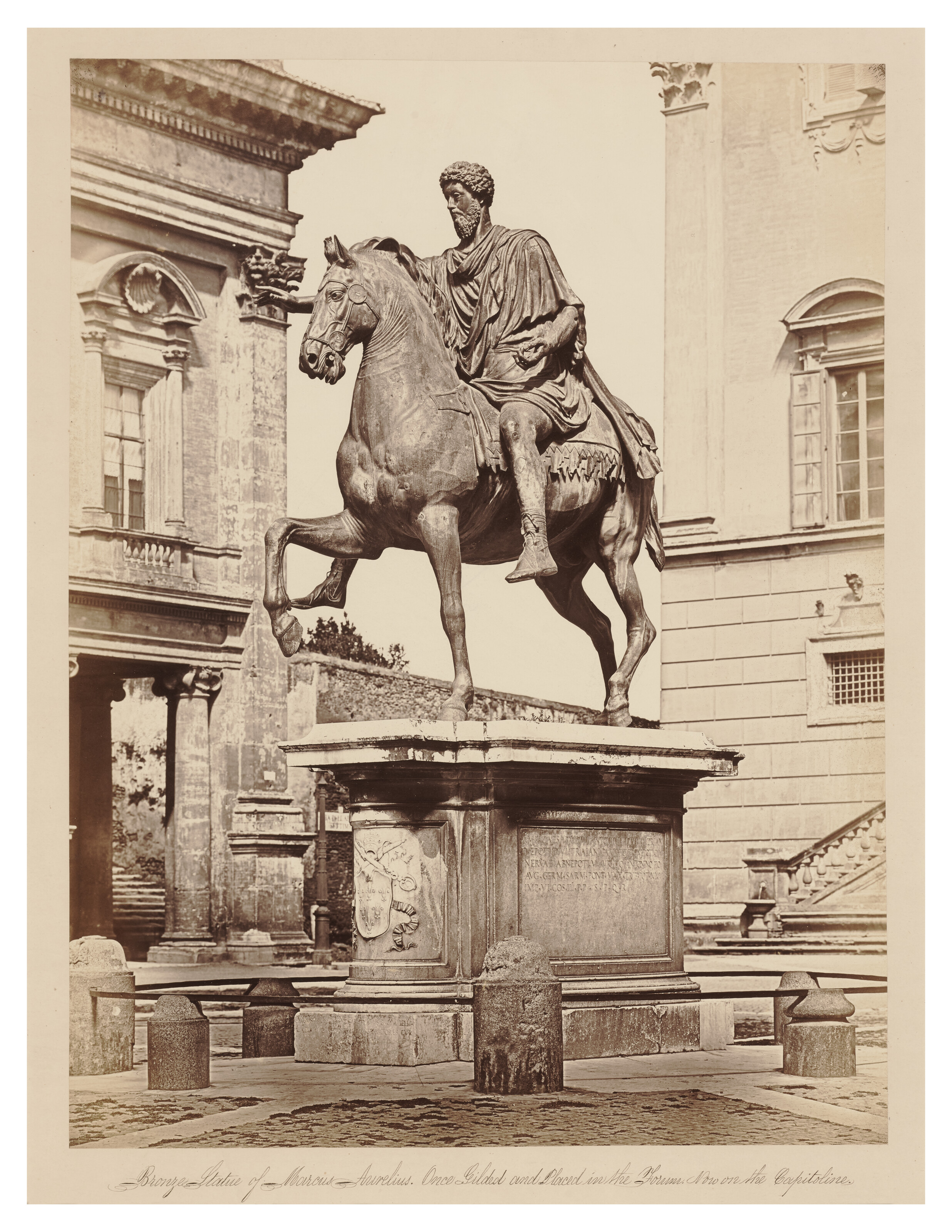 JAMES ANDERSON (1813-1877), A period print of a bronze statue of Marcus ...