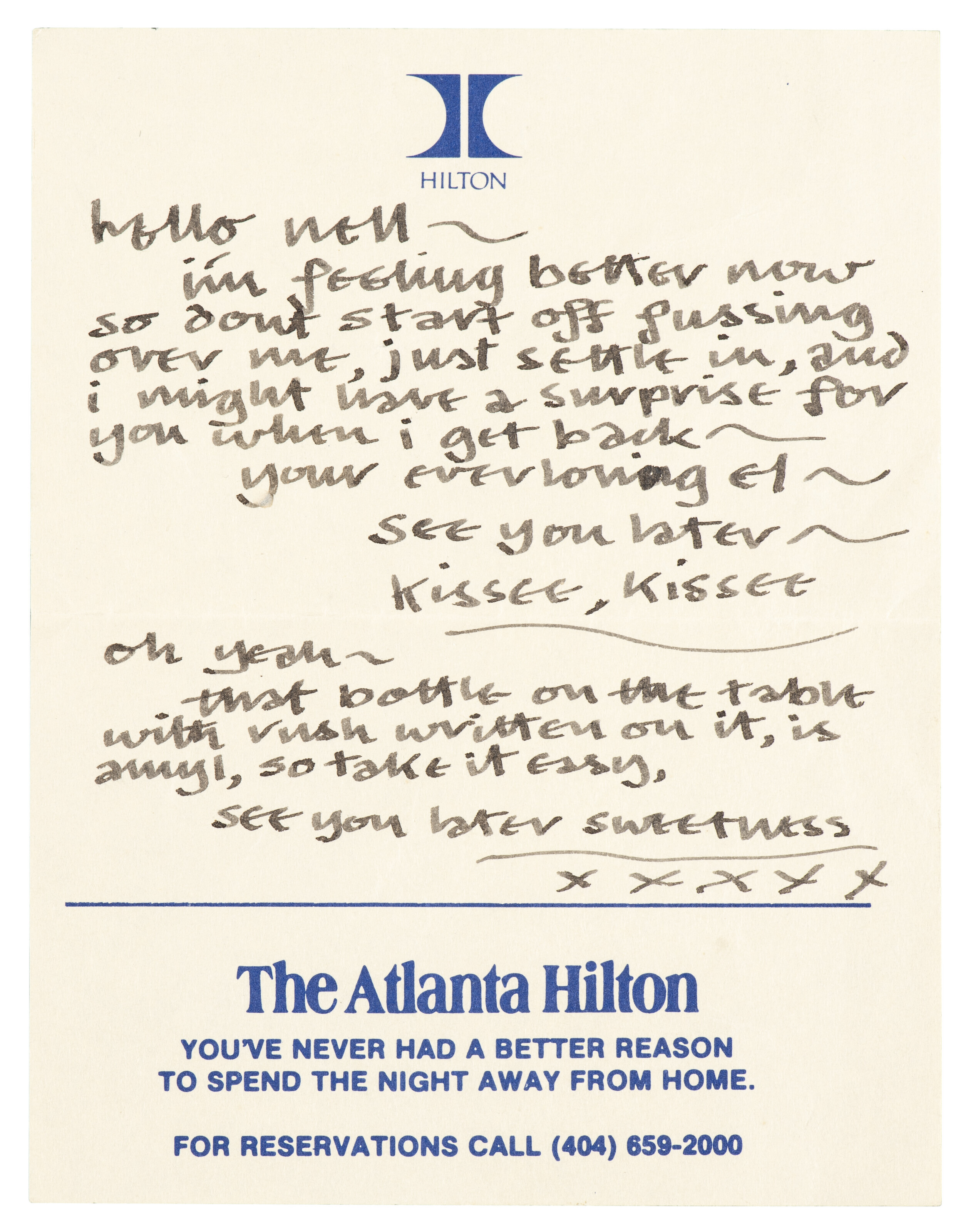Eric Clapton, A handwritten note, circa 1974 | Christie’s