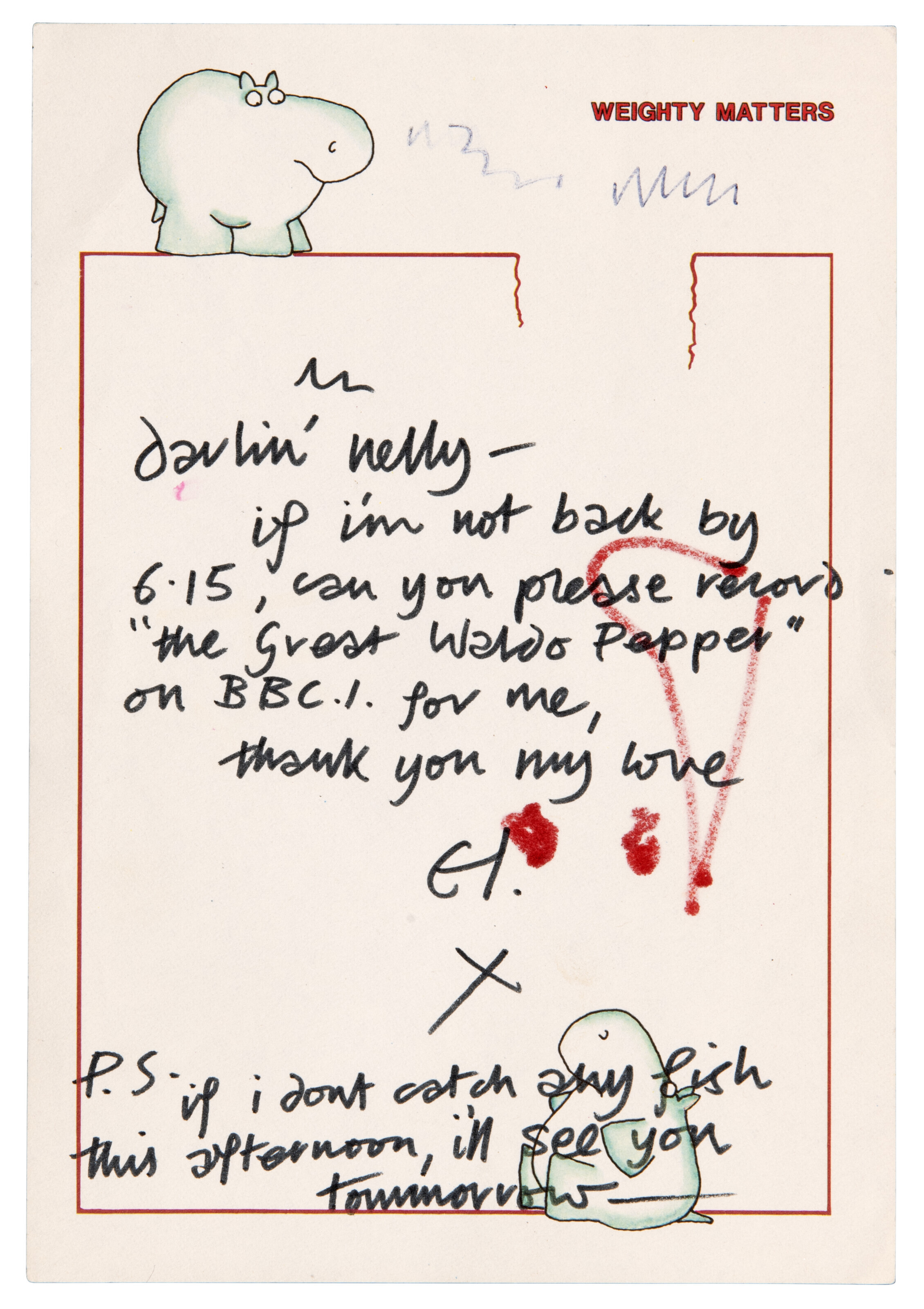 Eric Clapton, A handwritten note, circa 1982 | Christie’s