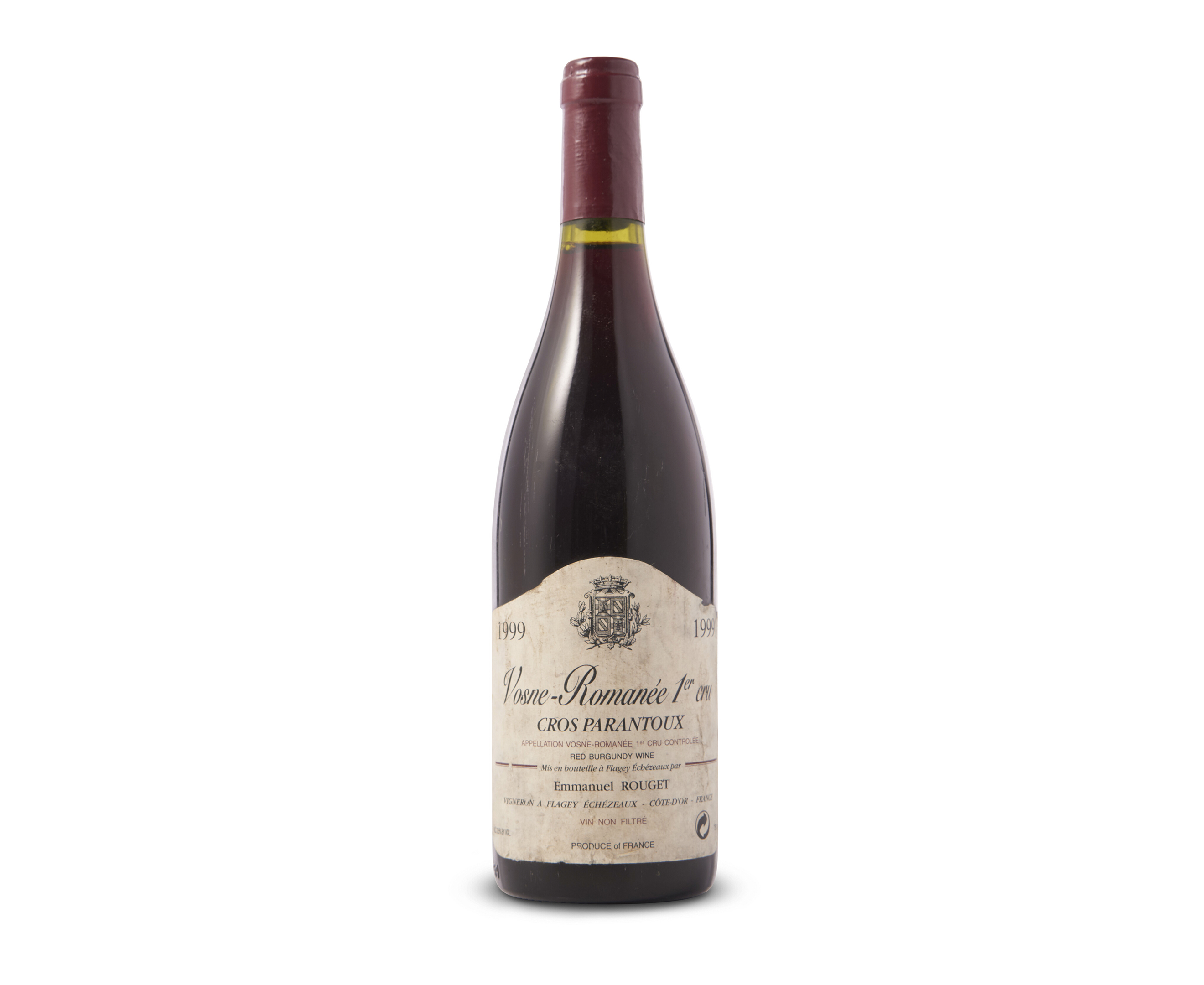 Emmanuel Rouget, Vosne-Romanée Cros Parantoux 1999, Scuffed capsules ...