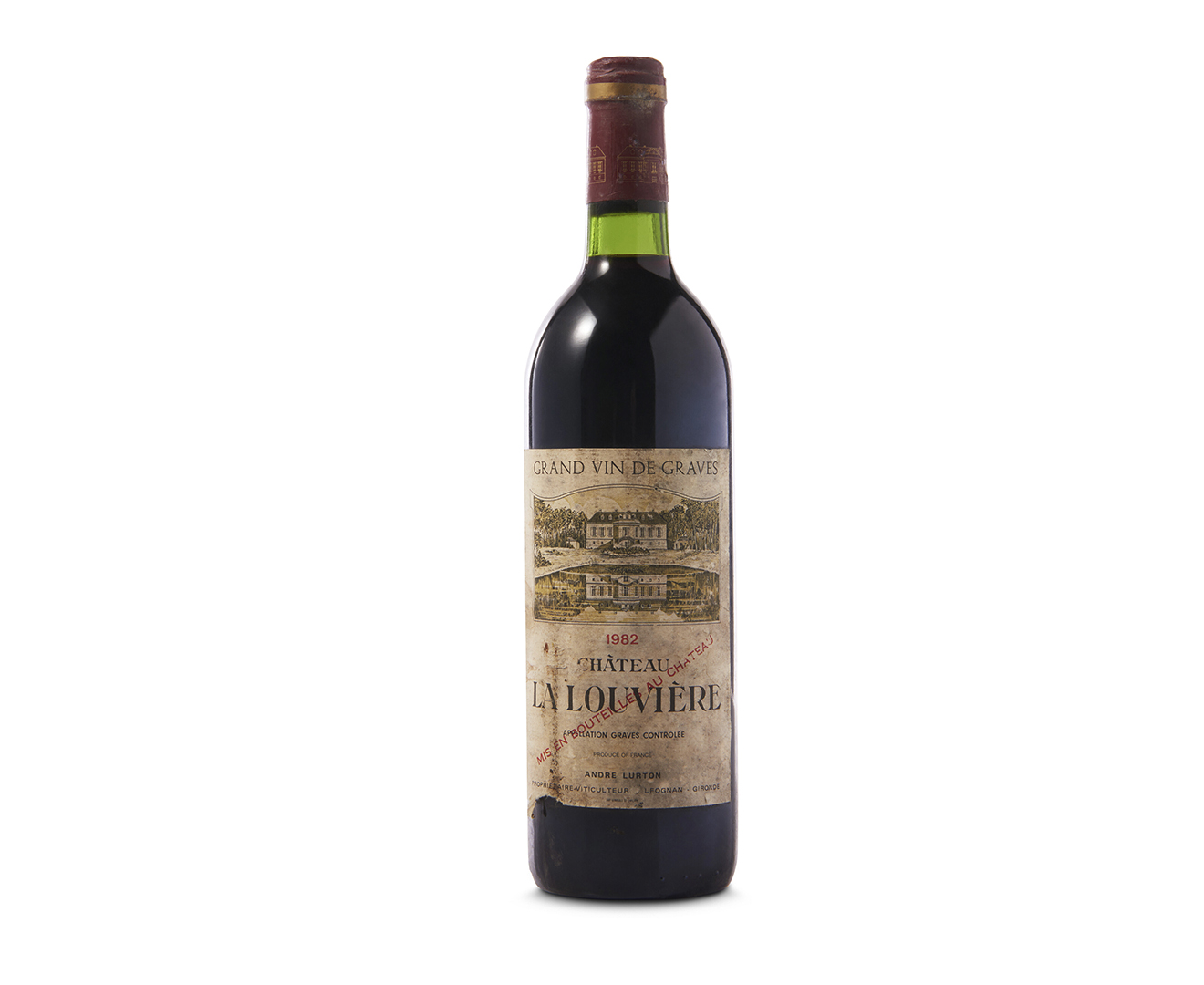Château La Louvière, Rouge, Pessac-Léognan 1982, Slightly damaged and ...