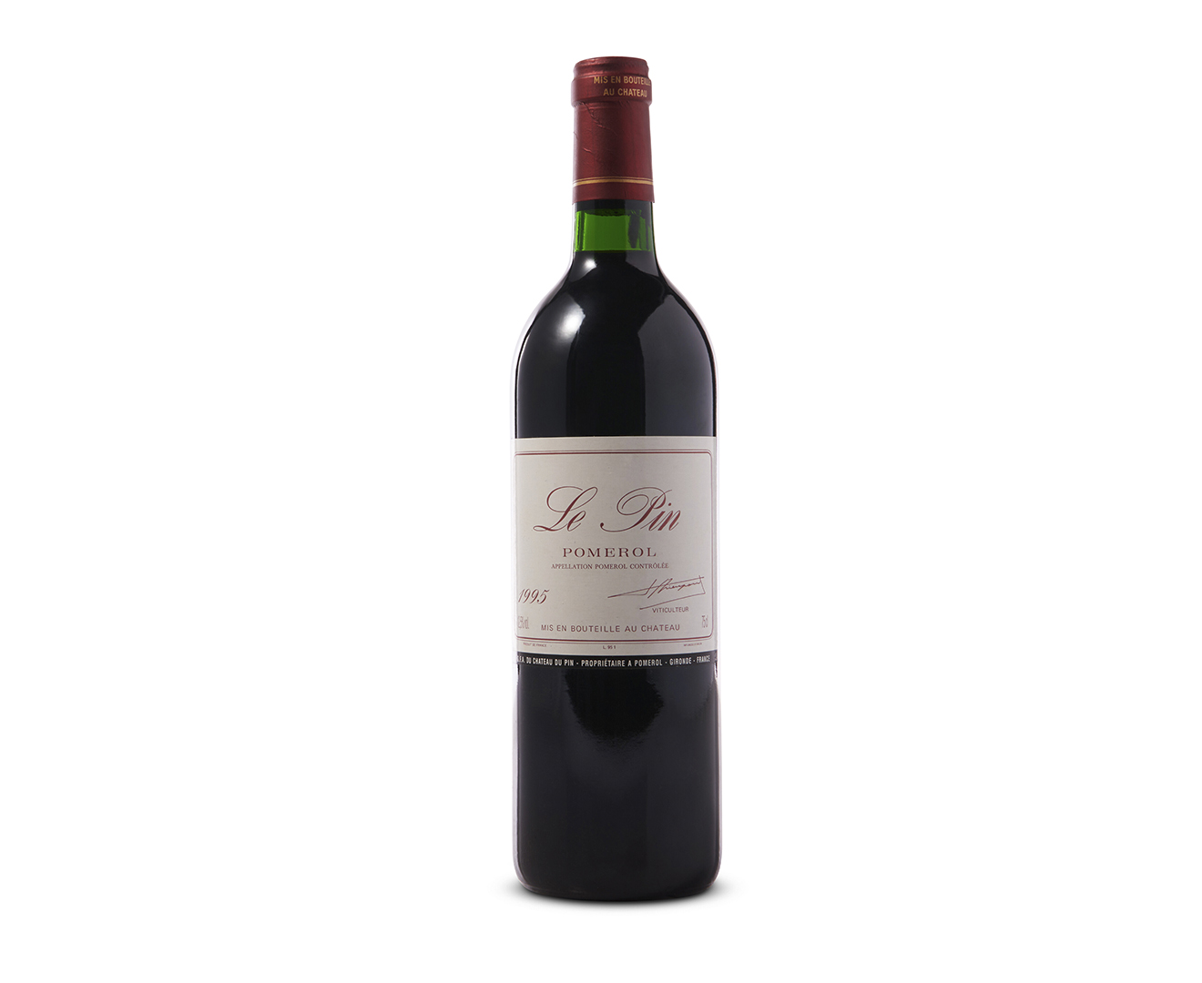Le Pin, Pomerol 1995, In original wooden case with damaged lid. Banded ...