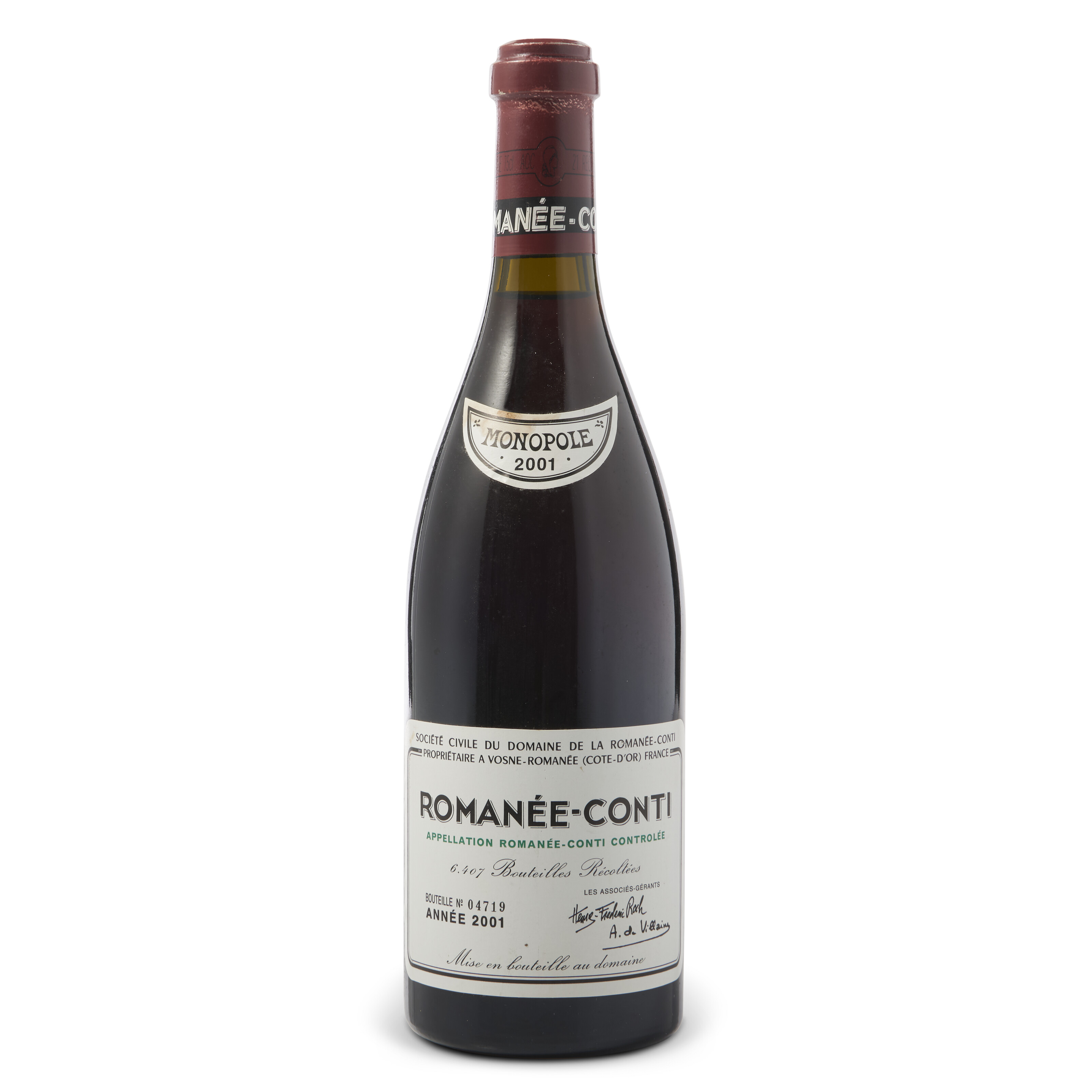 Domaine de la Romanée-Conti, Romanée-Conti 2001, Scuffed capsule ...