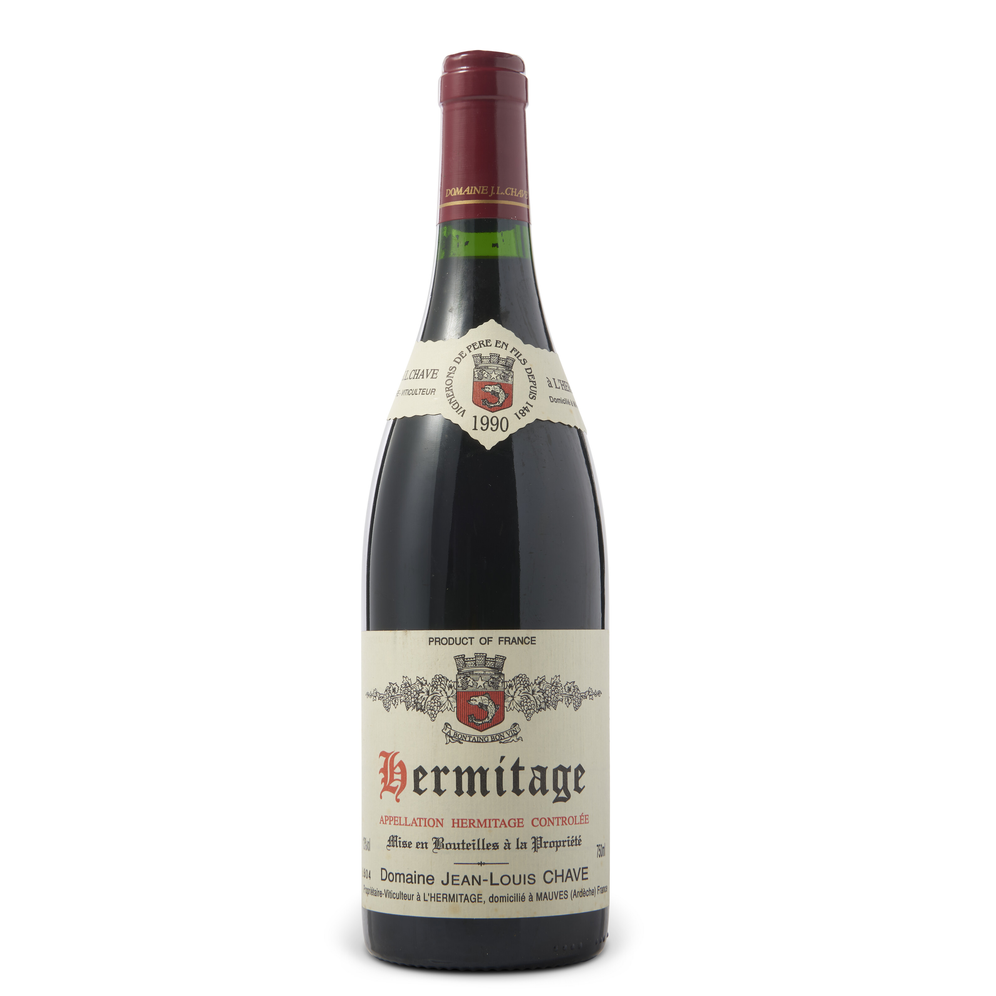 Domaine Jean Louis Chave, Hermitage, Rouge 1990, Excellent appearance ...