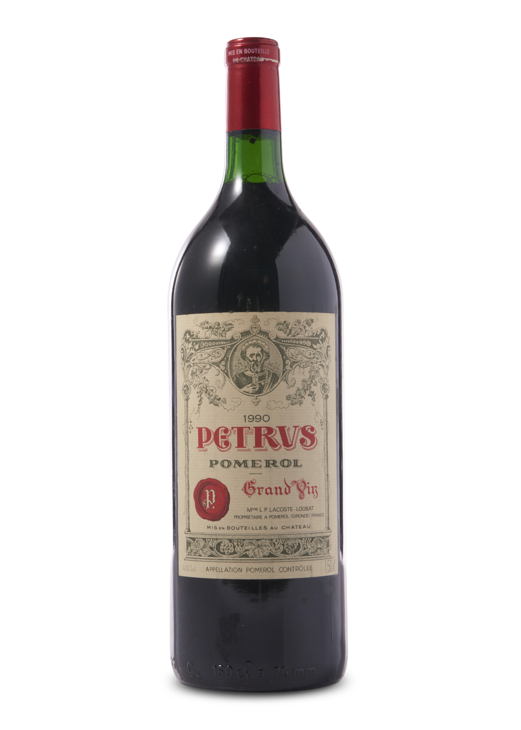Petrus, Pomerol 1990, Scuffed capsule. Excellent appearance. Level ...