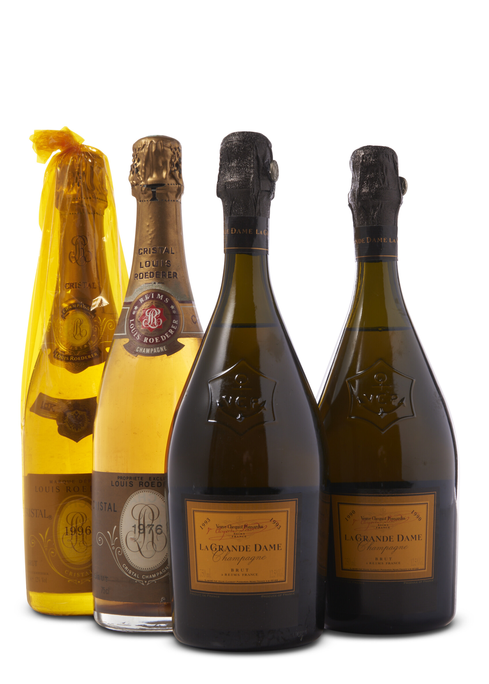 Mixed Cristal and Grande Dame 1976-1996, Louis Roederer Cristal ...