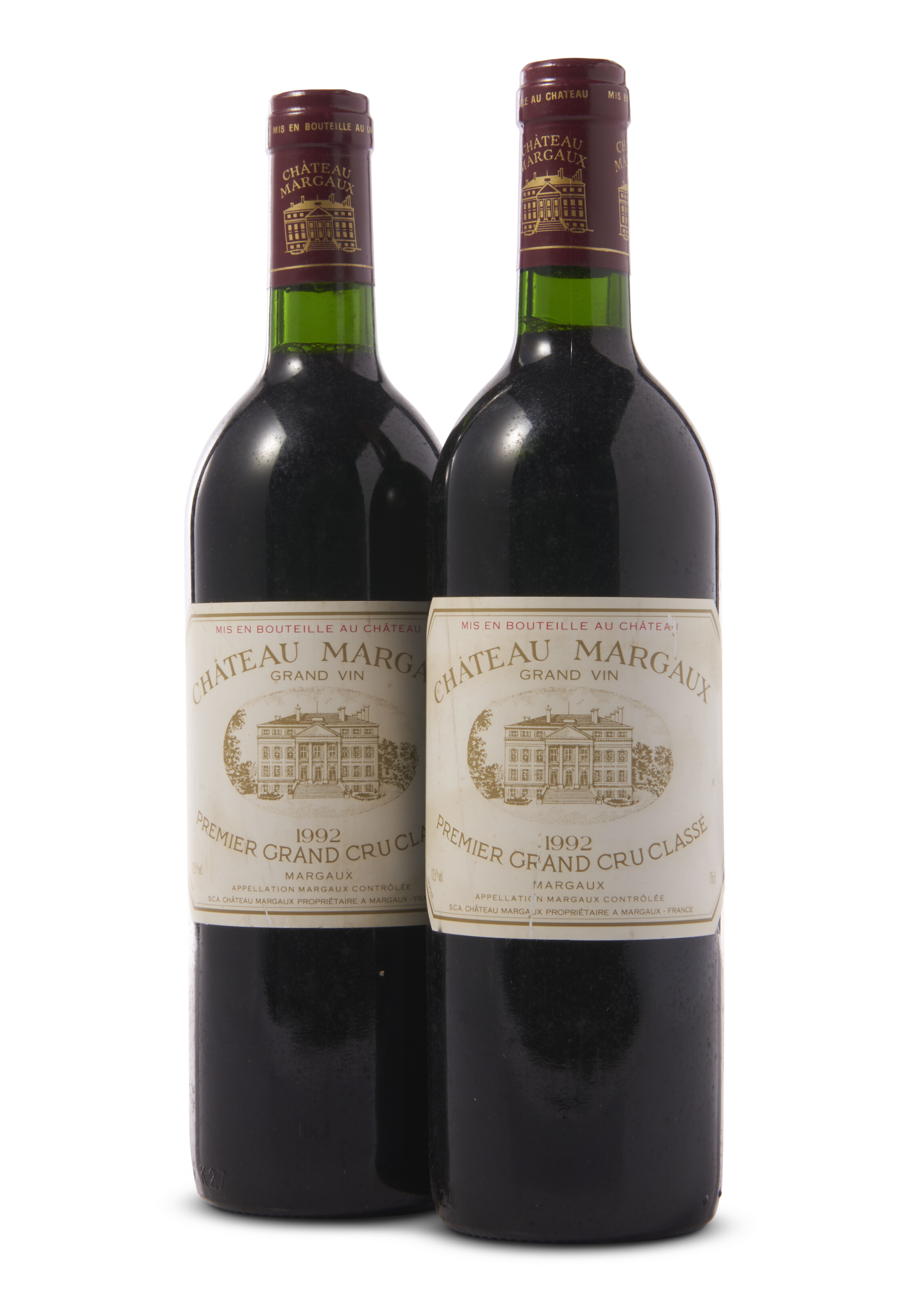 Château Margaux Premier Cru Classé, Margaux 1992, Bin-soiled labels ...