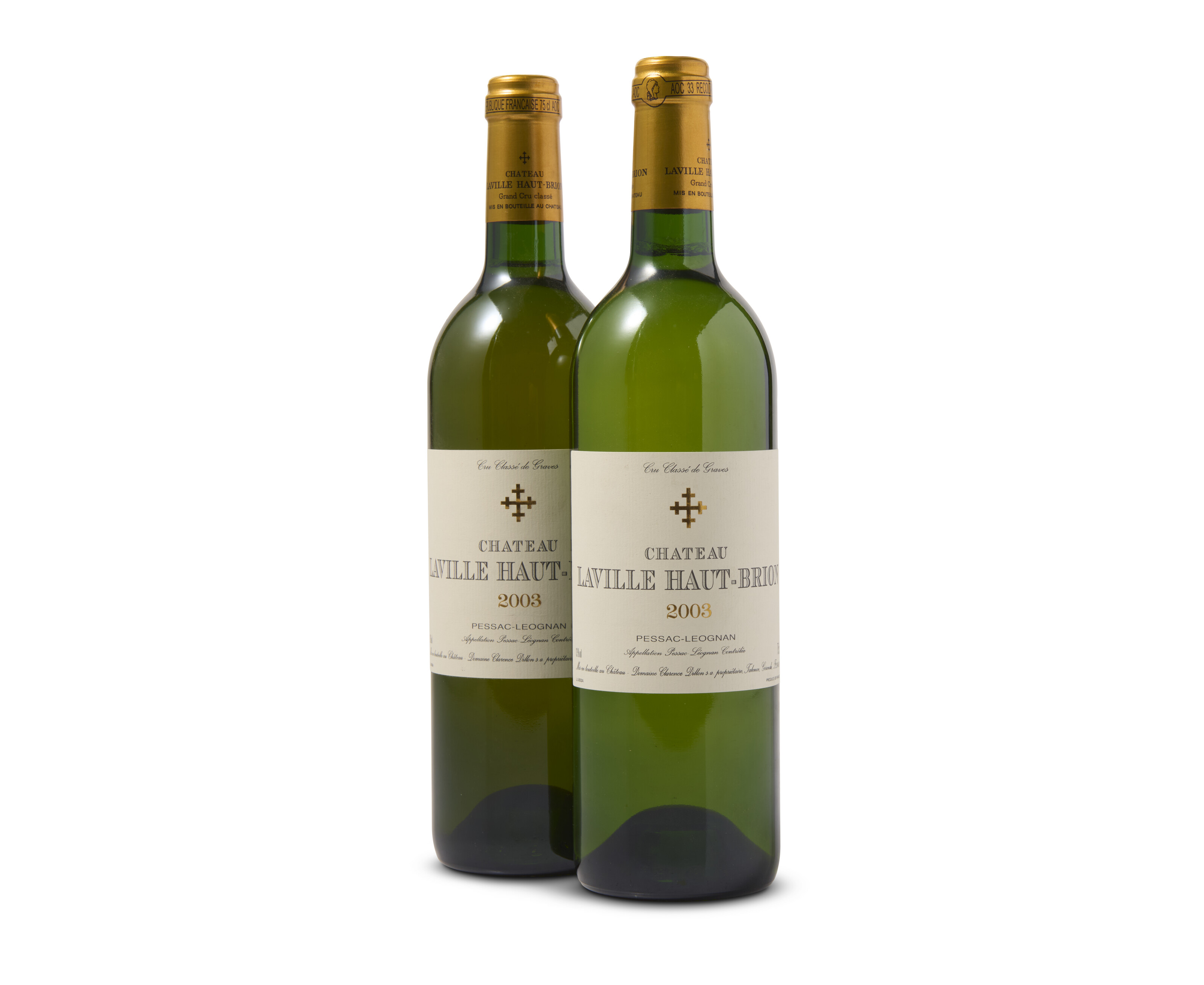 Château Laville Haut Brion 2003, Three slightly creased labels. Levels ...