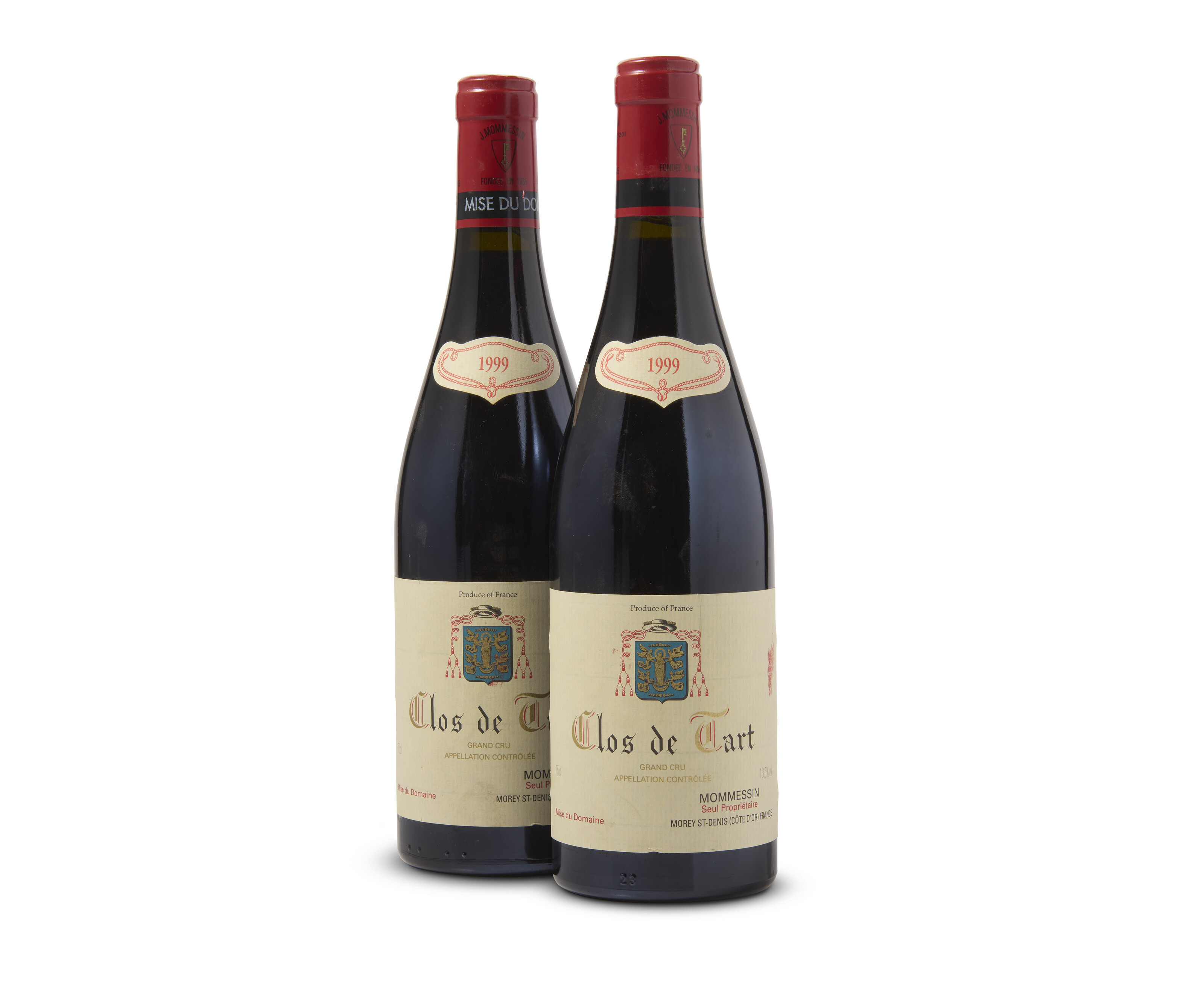 Clos de Tart 1999, One slightly damaged capsule. Slightly bin-soiled ...