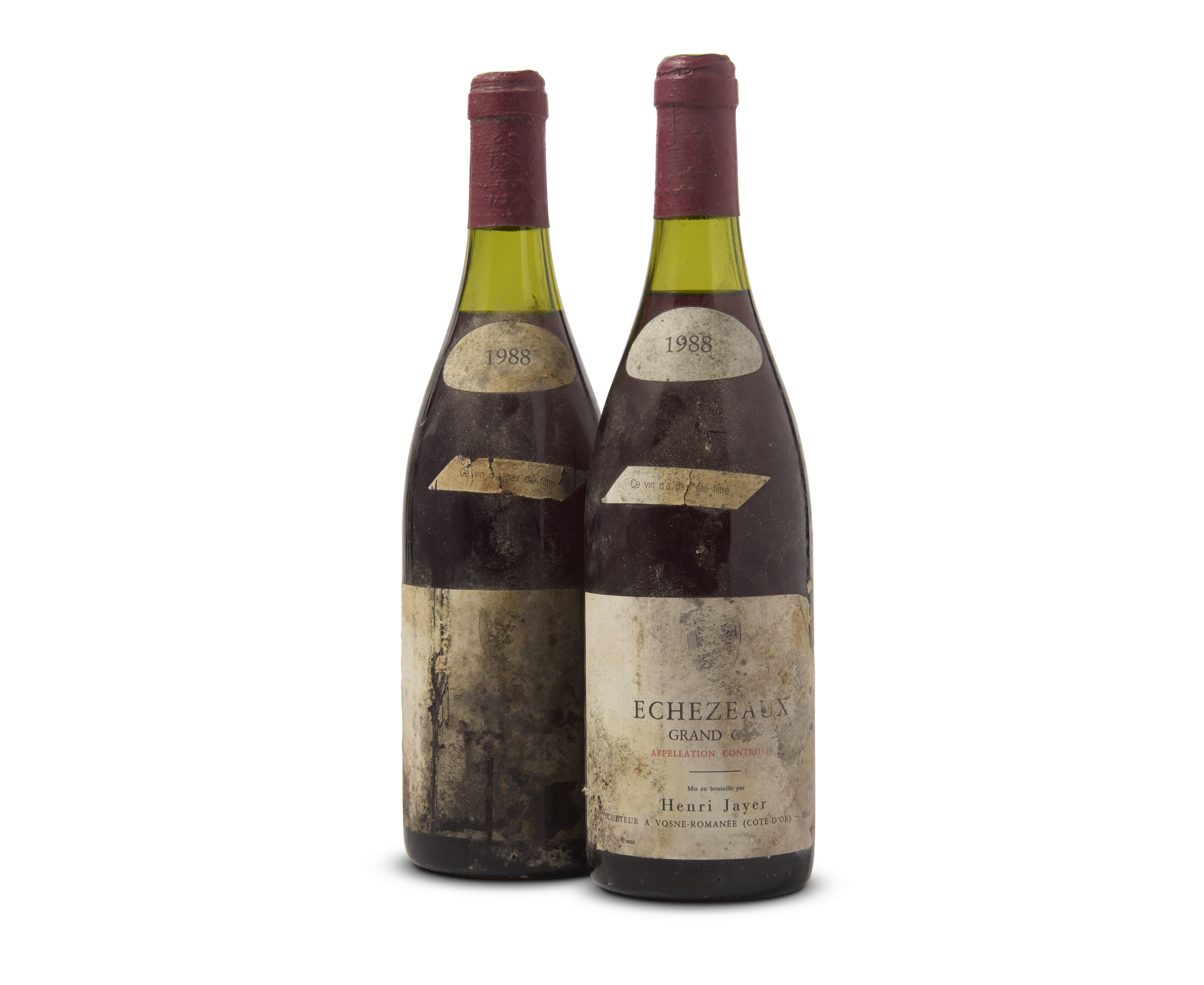 Henri Jayer, Echézeaux 1988, Scuffed capsules. Damaged labels. One ...