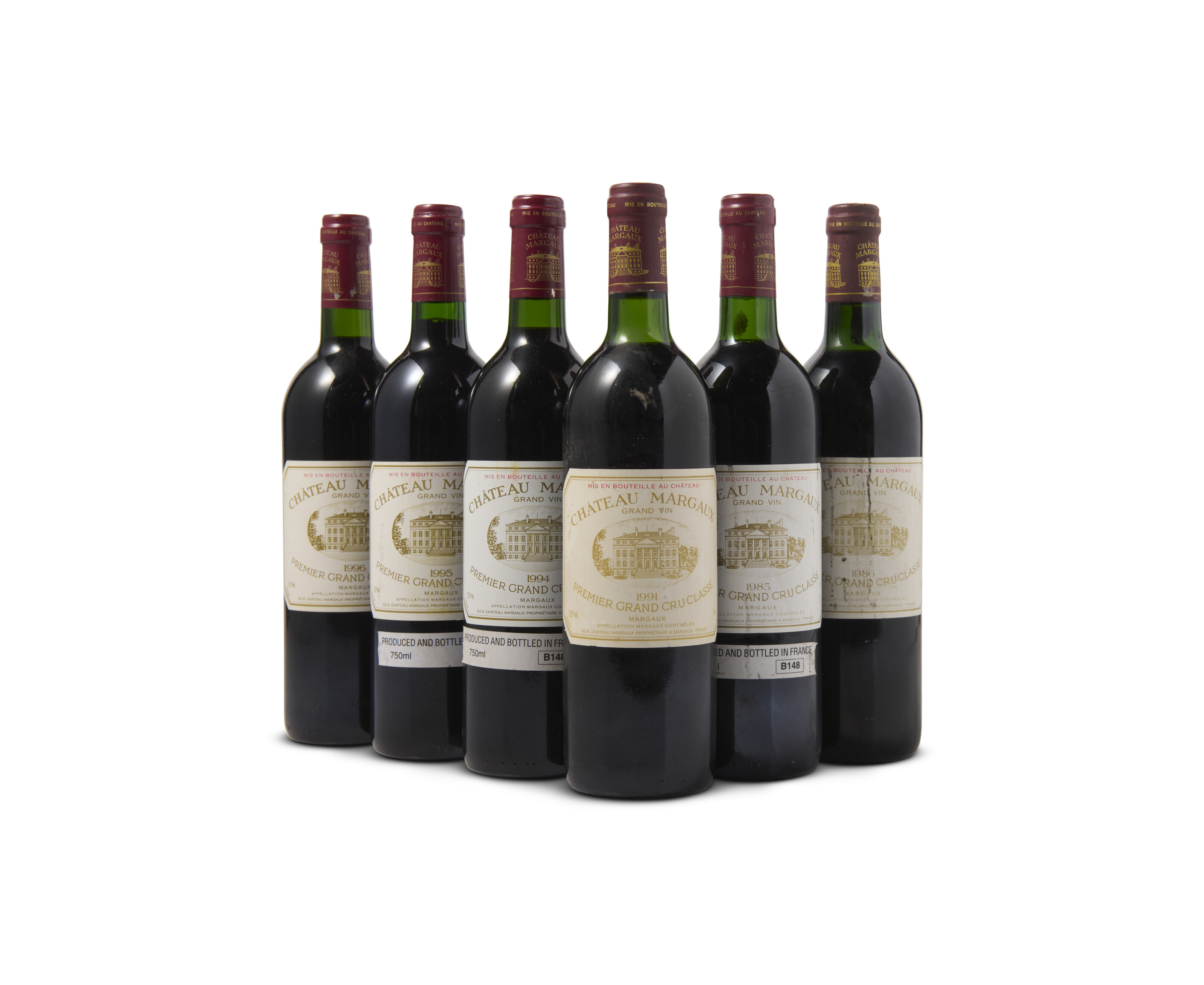 Mixed Margaux 1985-1996, Château Margaux 1985Slightly damaged labels ...