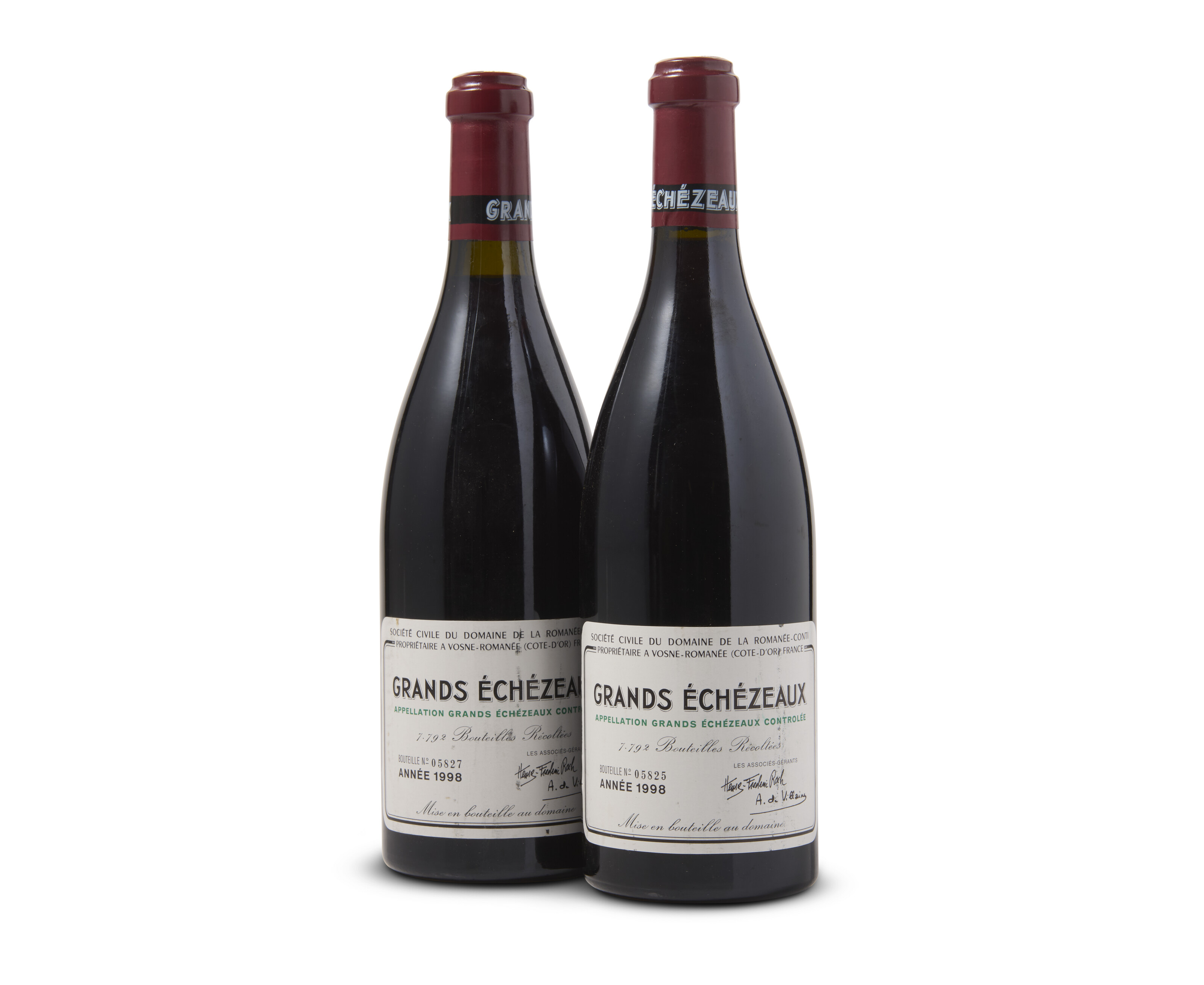 Domaine de la Romanée-Conti, Grands Echézeaux 1998, Bin-soiled labels ...
