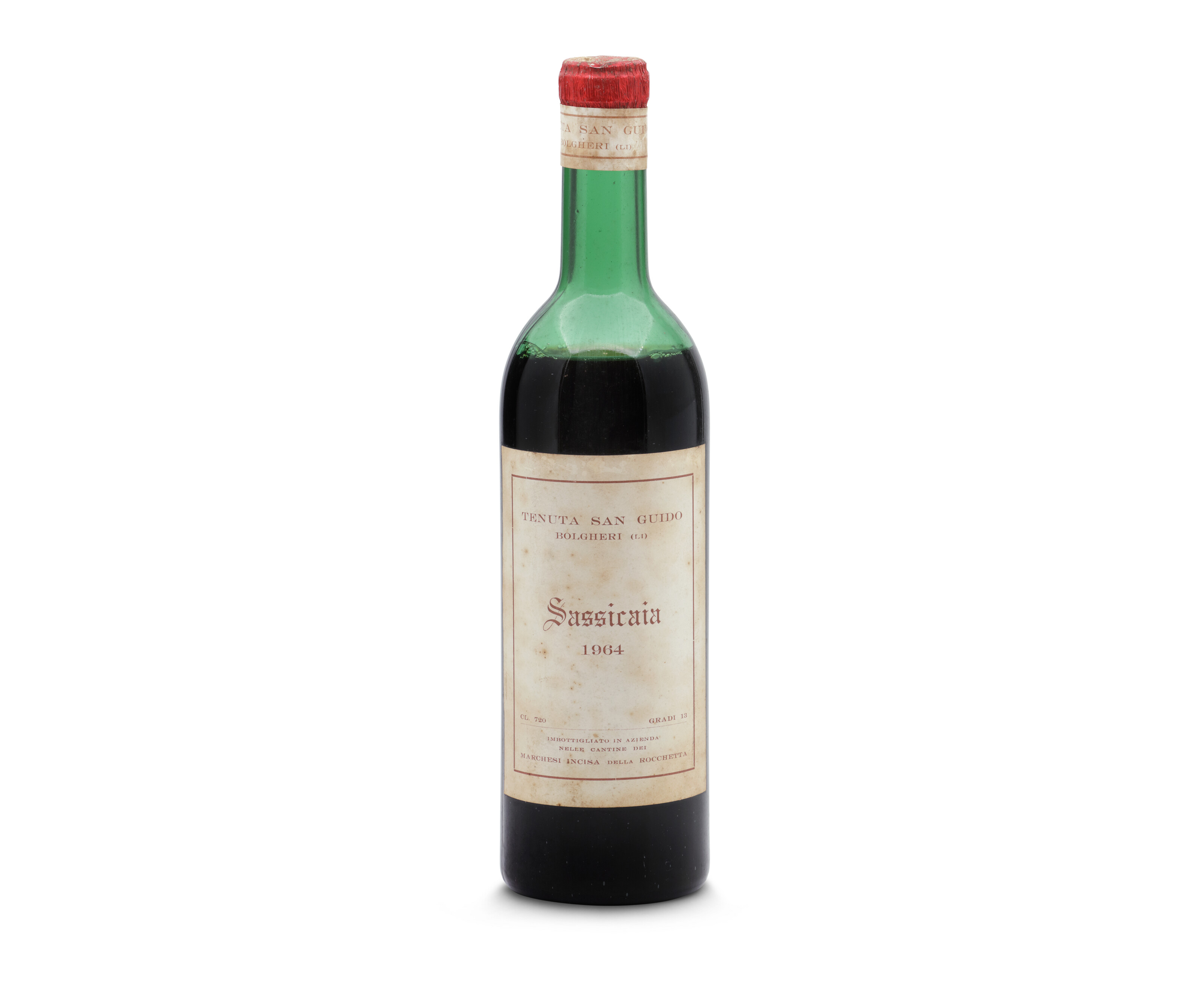 Sassicaia 1964, TuscanyCorroded and damaged capsule. Original prototype ...