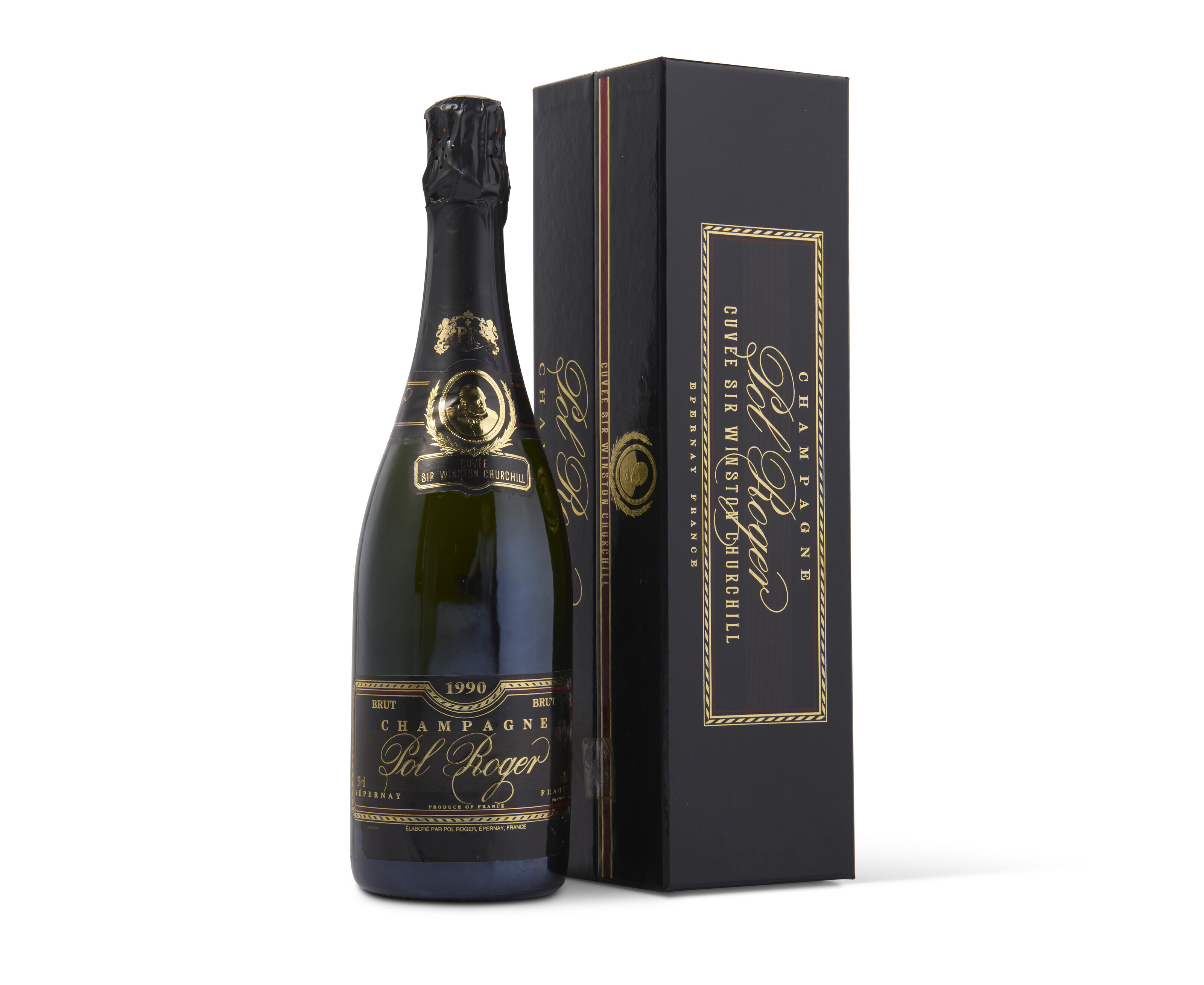 Pol Roger, Sir Winston Churchill 1990, In individual coffrets. Slightly ...