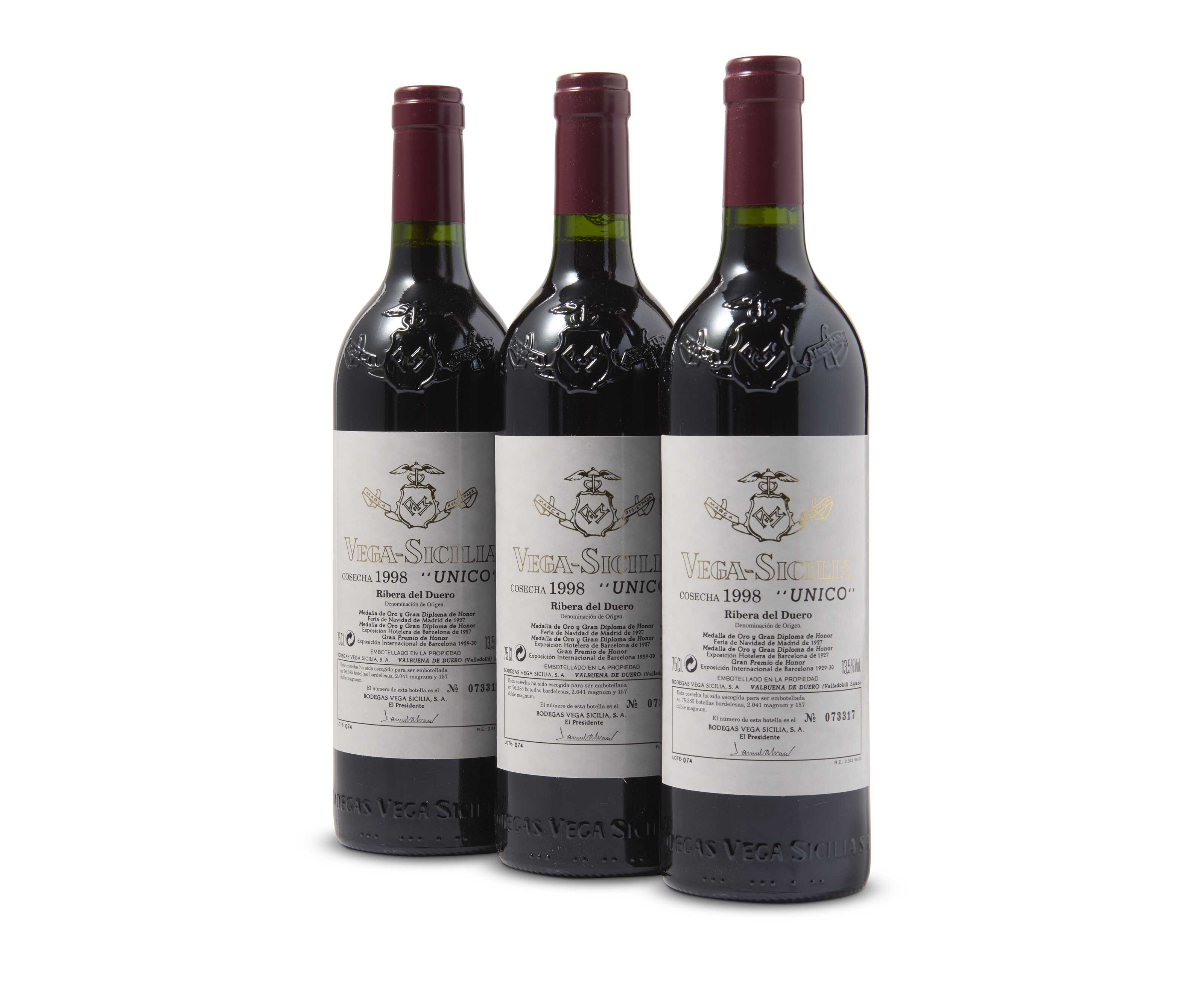 Vega Sicilia, Único, Ribera del Duero 1998, Six bottles in original ...