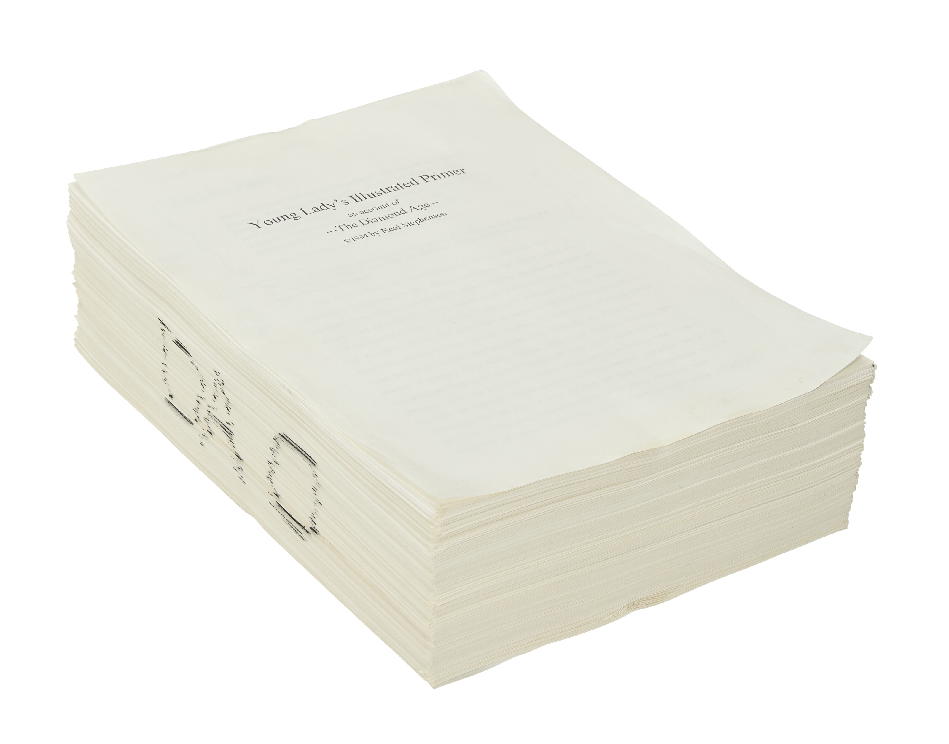 The Diamond Age: original typed manuscript, Neal Stephenson | Christie’s