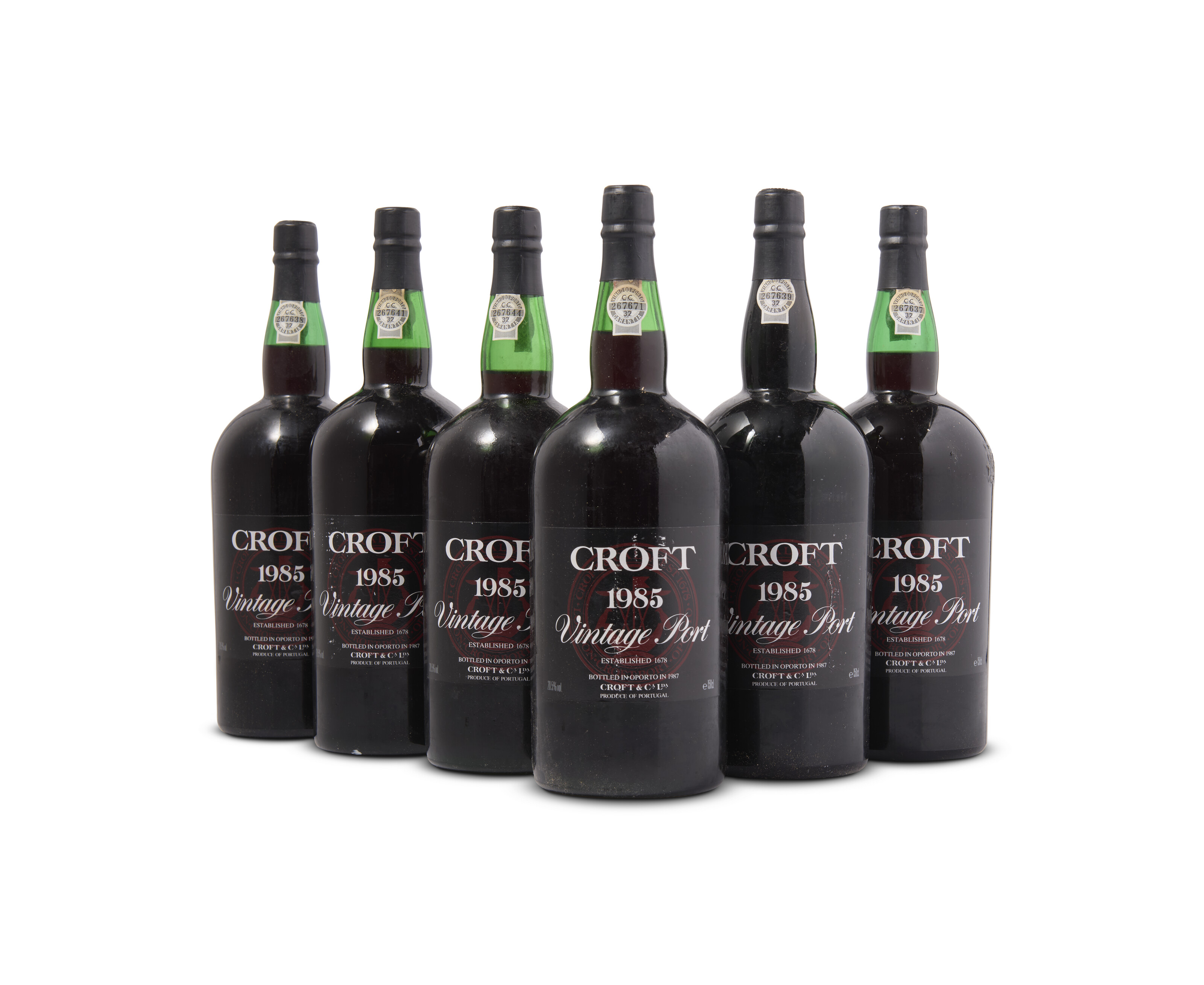 Croft, Vintage Port 1985, In original wooden case. Slight signs of old ...