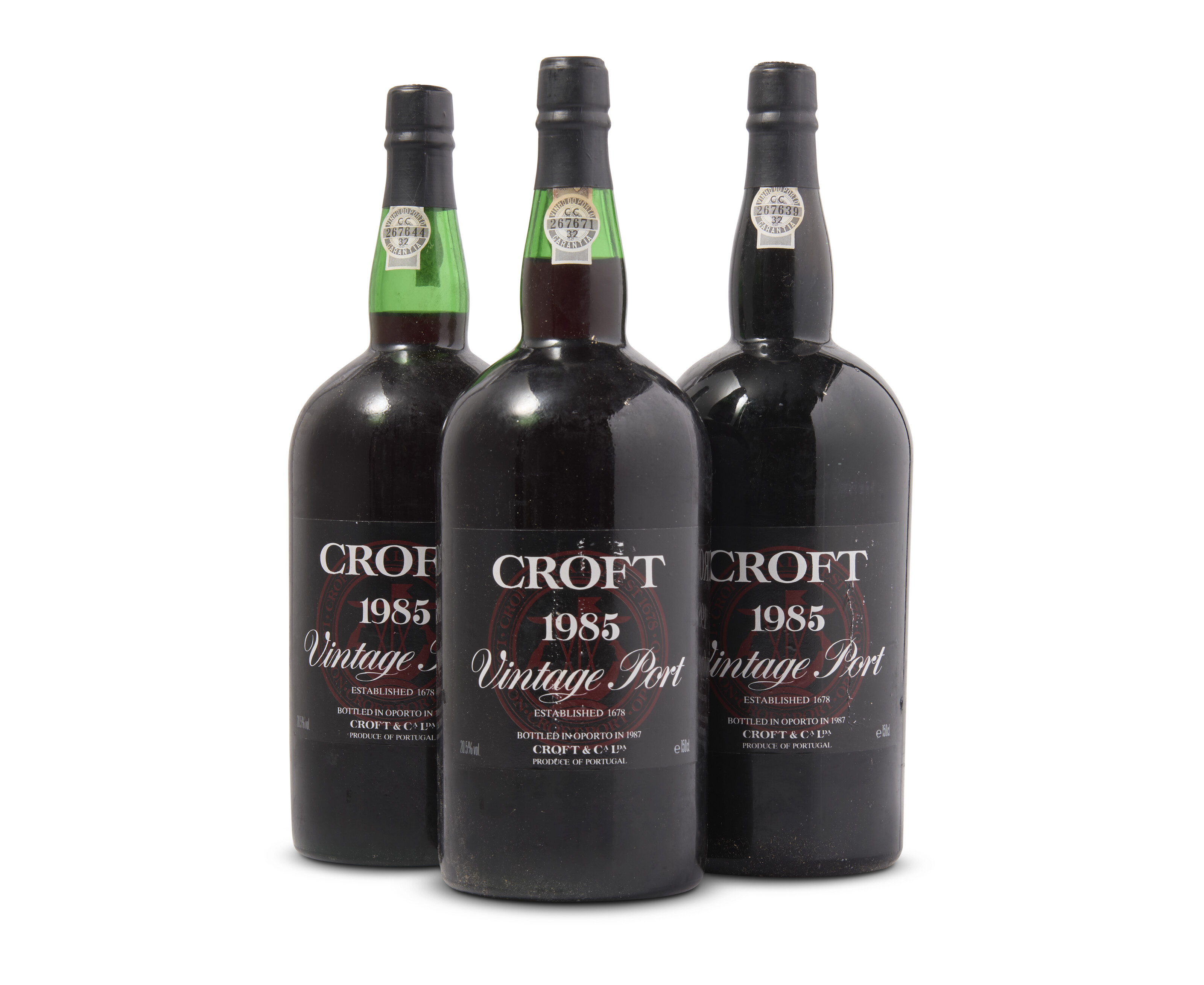 Croft, Vintage Port 1985, In original wooden case. Slight signs of old ...