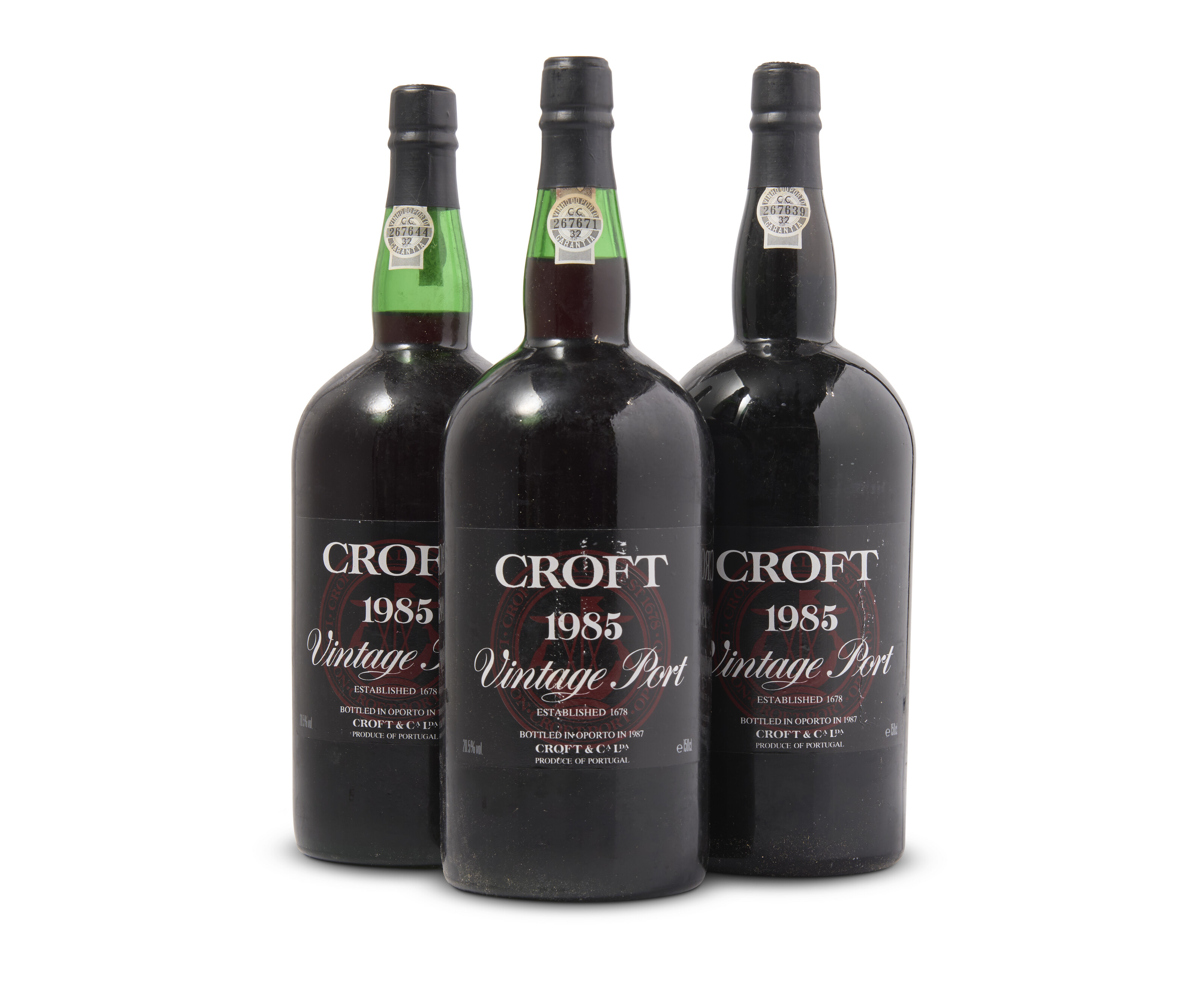 Croft, Vintage Port 1985, In original wooden case. Slight signs of old ...