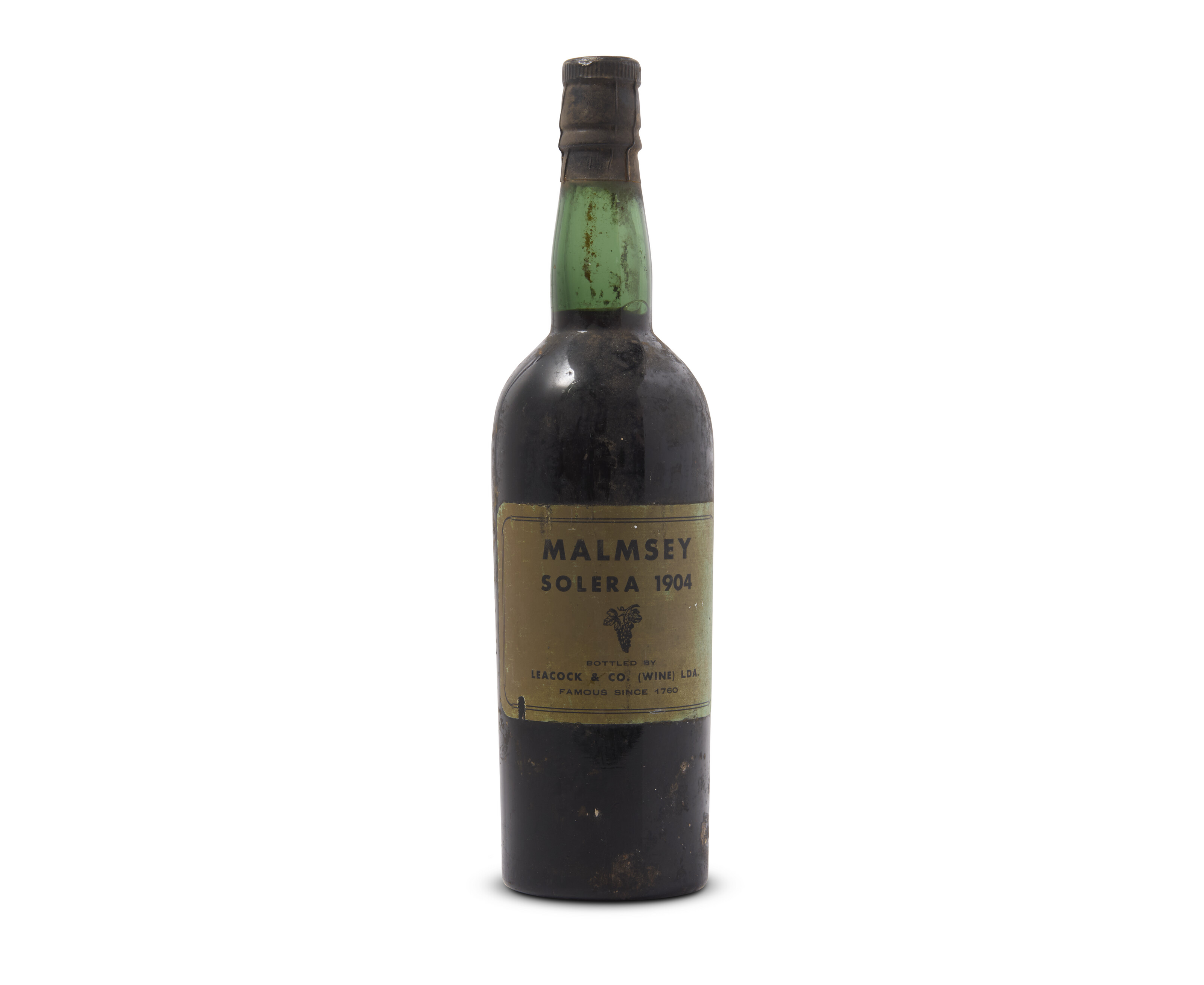 Leacock's, Malmsey Solera Madeira 1904, Bin-soiled label. Level: into ...