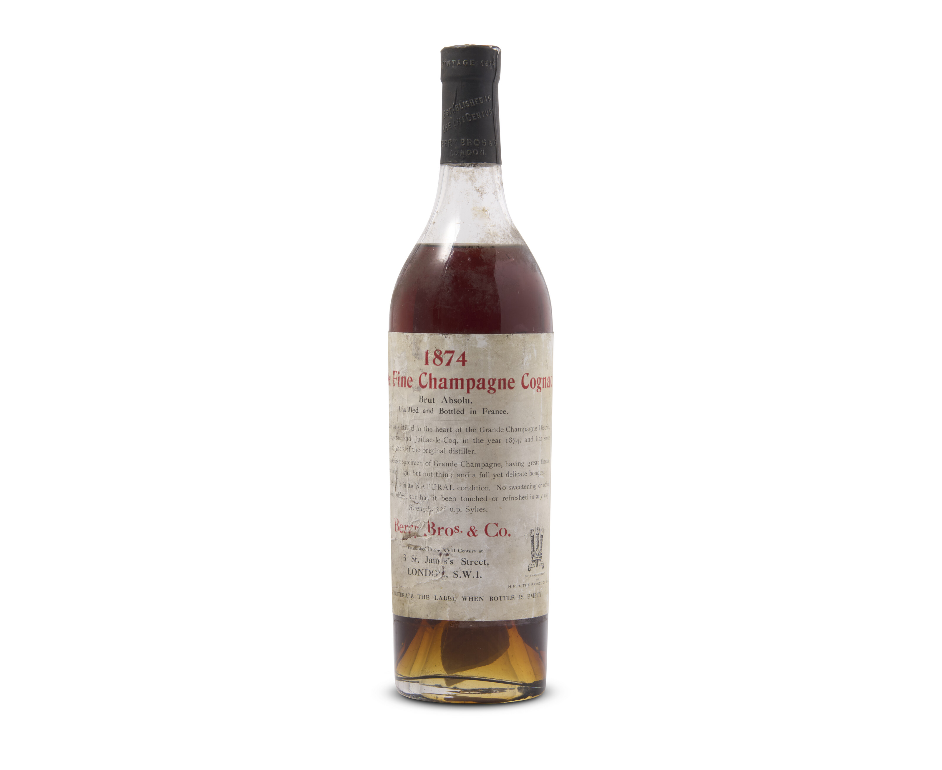 Berry Brothers & Rudd, Grande Fine Champagne Cognac 1874, Ex Sotheby's ...