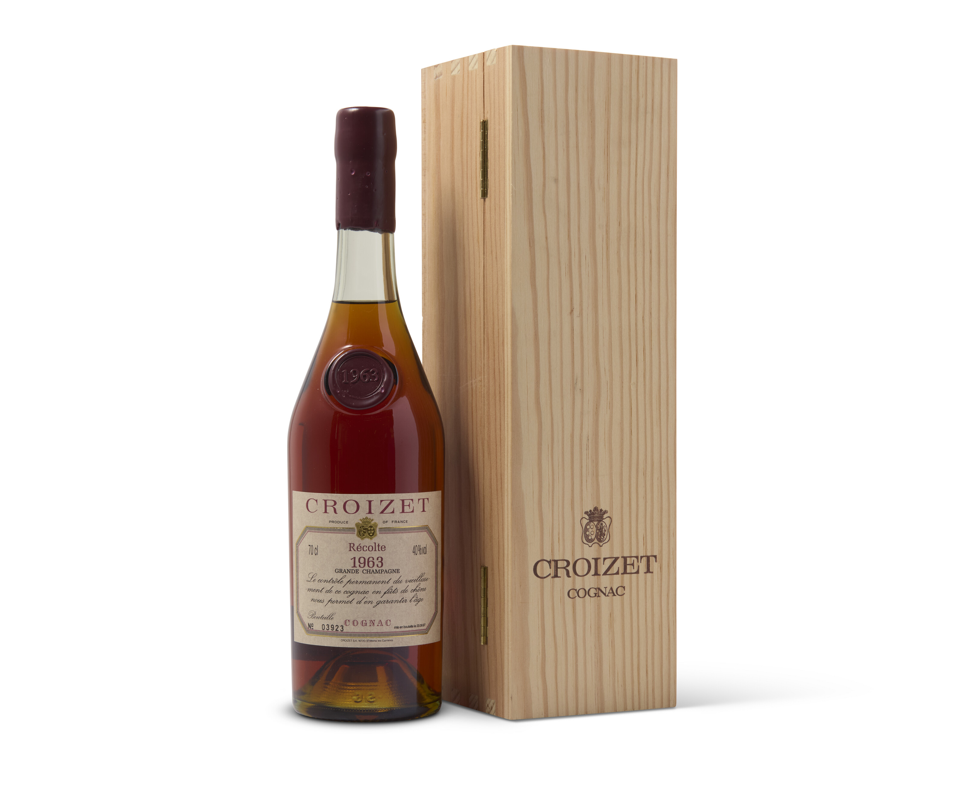 Croizet B. Léon, Grande Champagne Cognac 1963, In individual original ...