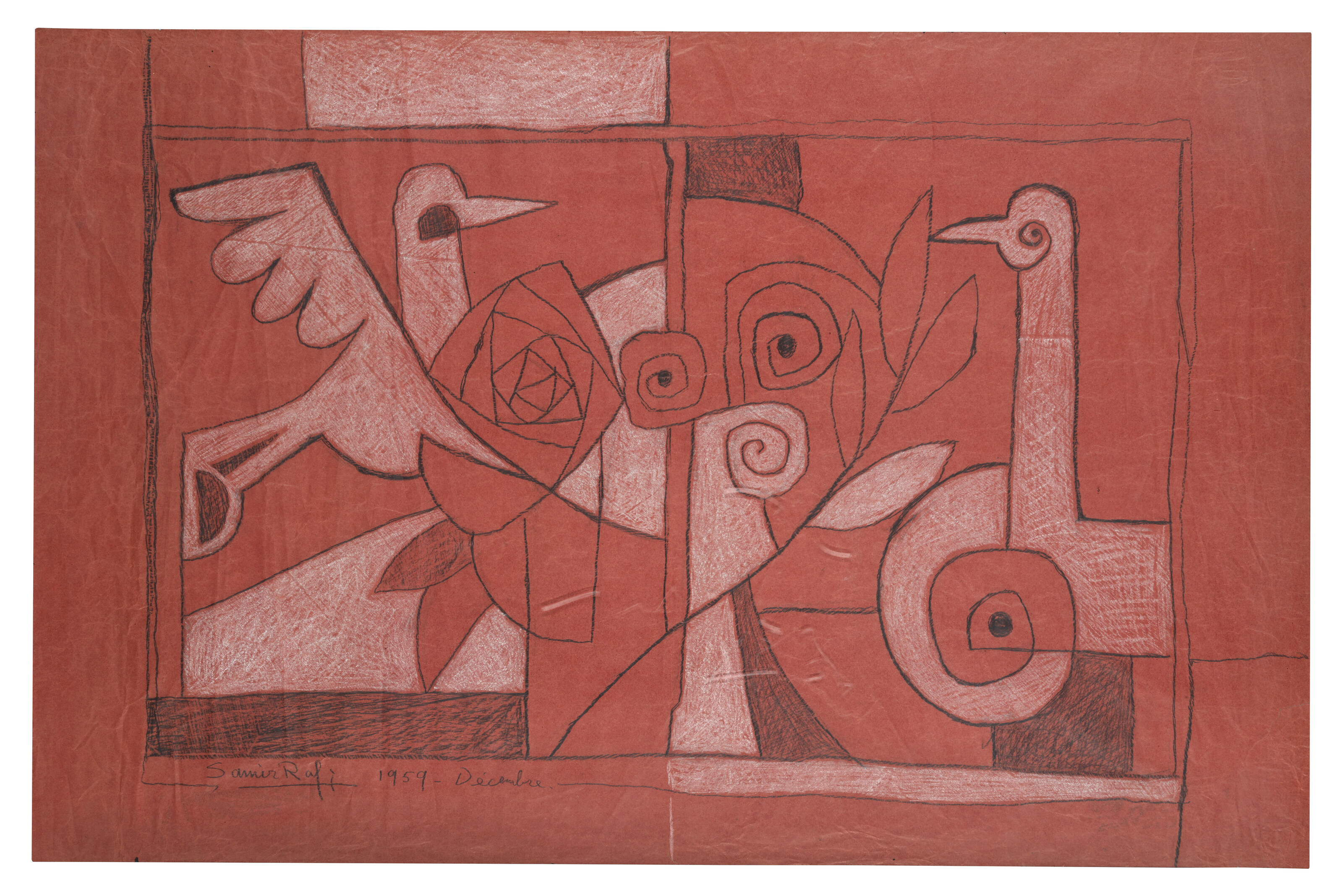 SAMIR RAFI (1926, CAIRO - 2004, PARIS), Composition with Birds | Christie’s