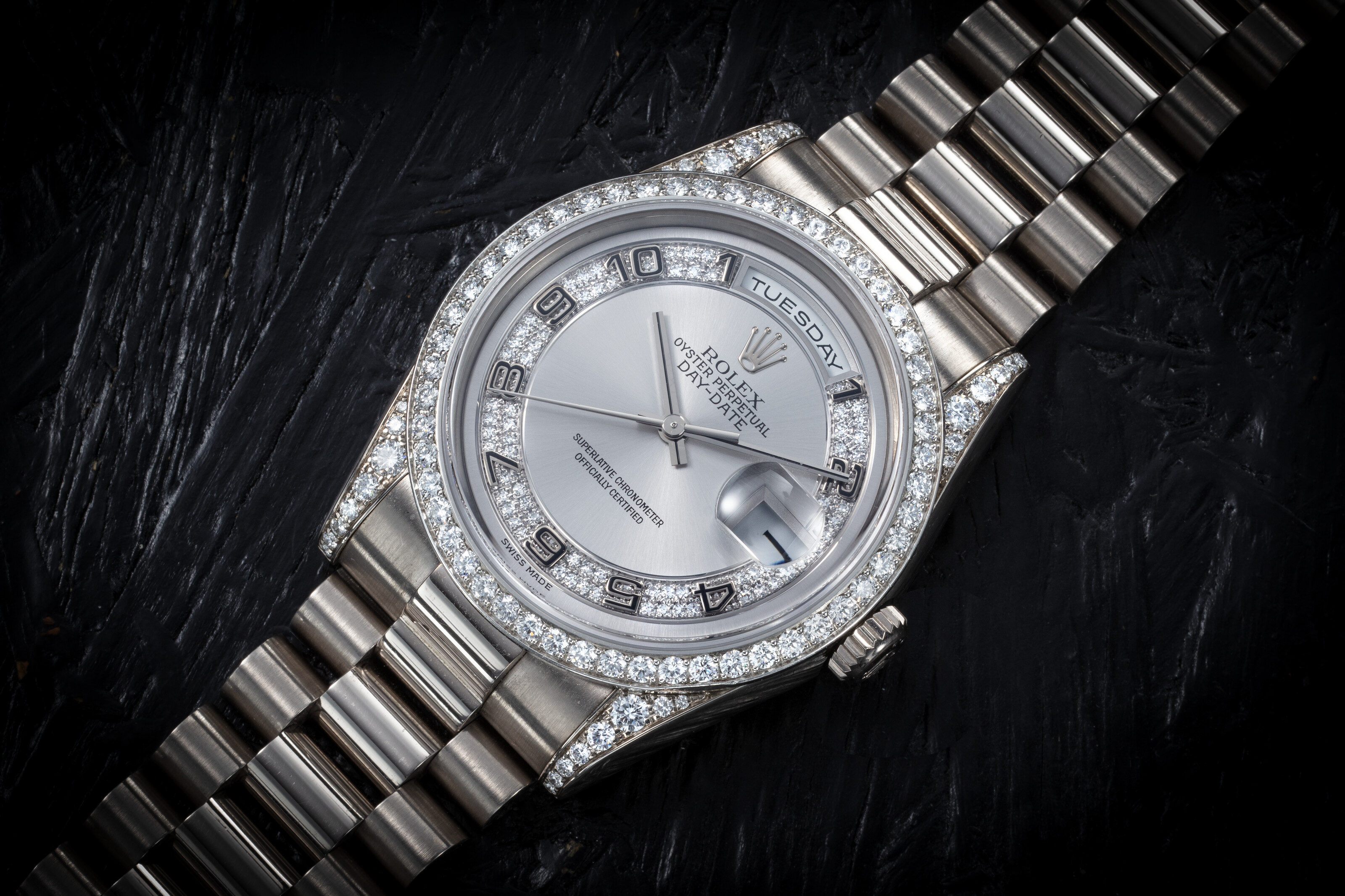 ROLEX, DAY-DATE REF. 118389 , AN ATTRACTIVE GOLD AND DIAMOND-SET ...