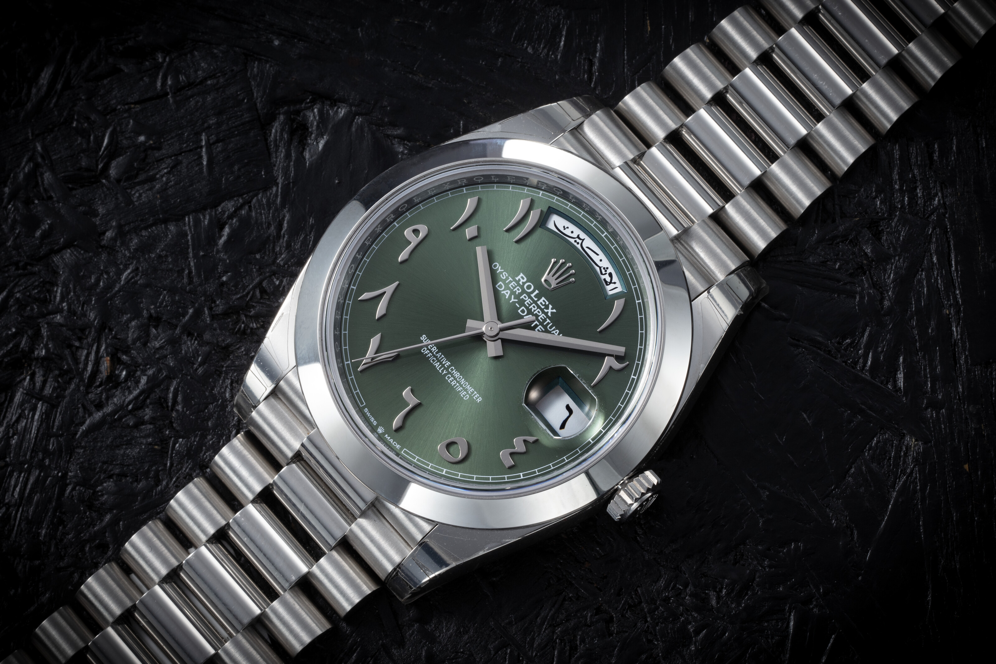 ROLEX, DAY-DATE 40 REF. 228206, A PLATINUM AUTOMATIC WRISTWATCH WITH ...