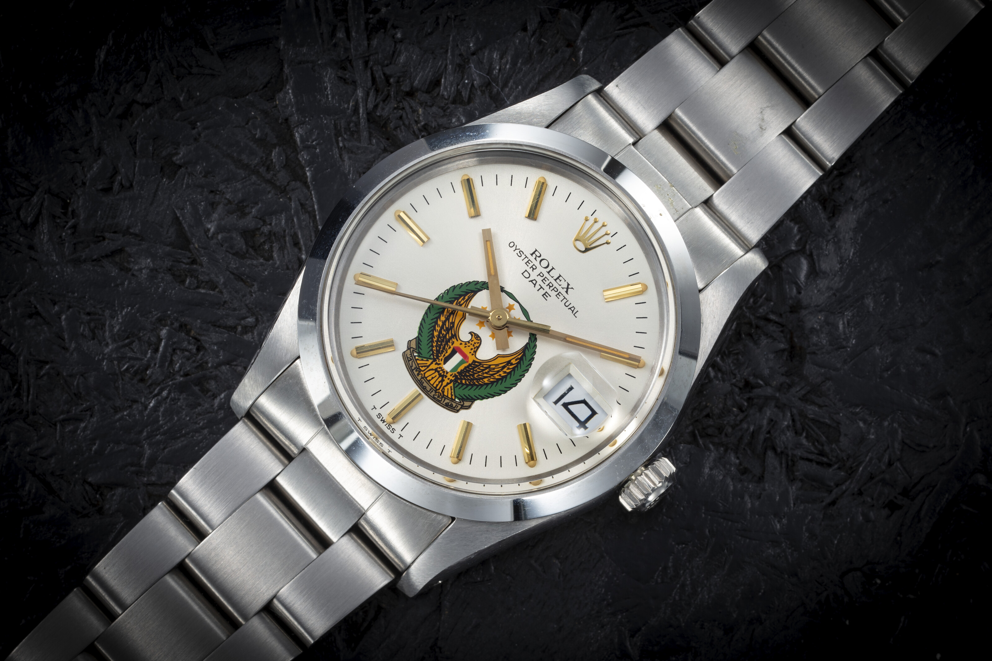ROLEX, OYSTER PERPETUAL DATE REF. 1500, A STEEL AUTOMATIC WRISTWATCH ...