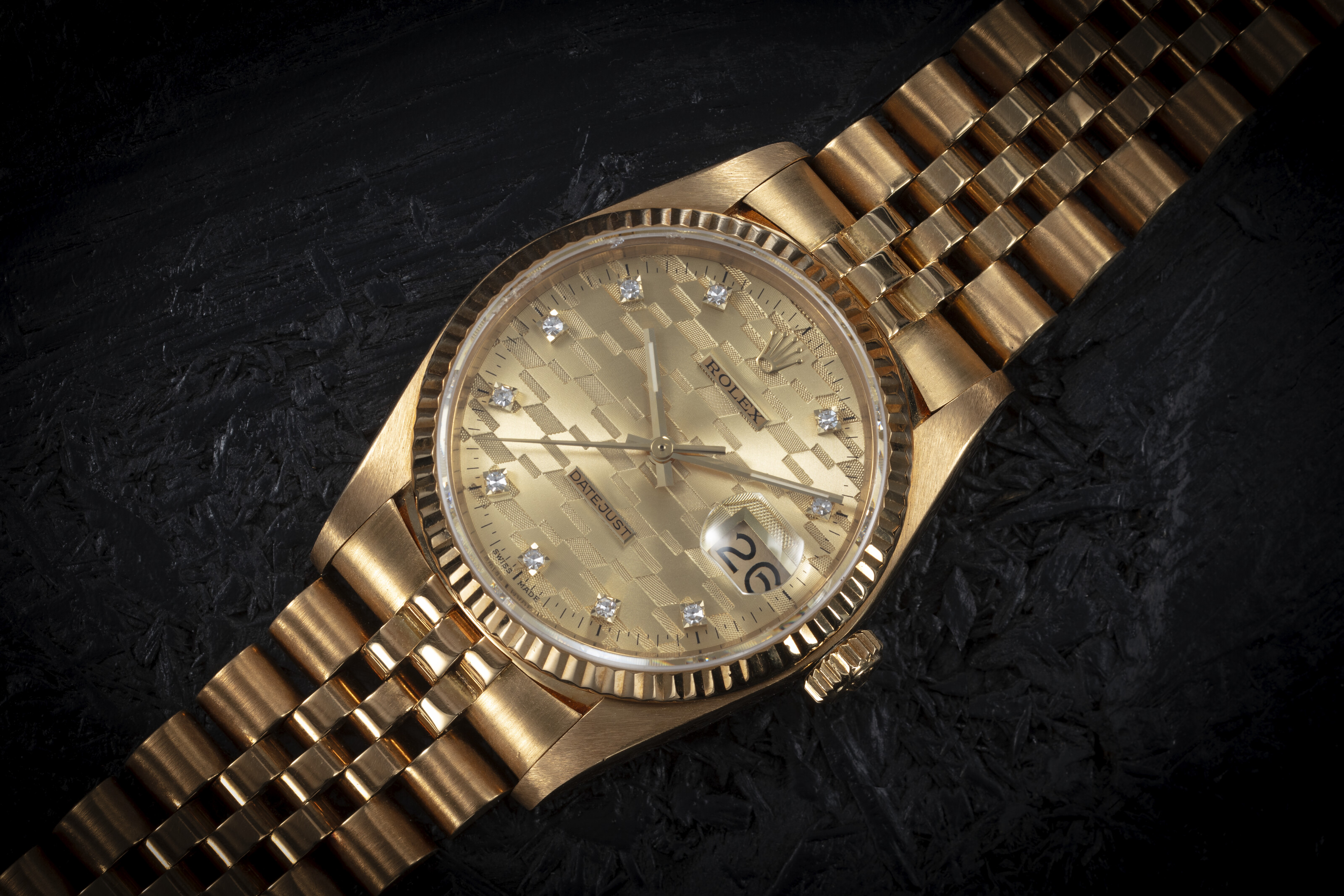 ROLEX, DATEJUST REF. 16018, A RARE GOLD AND DIAMOND-SET AUTOMATIC ...