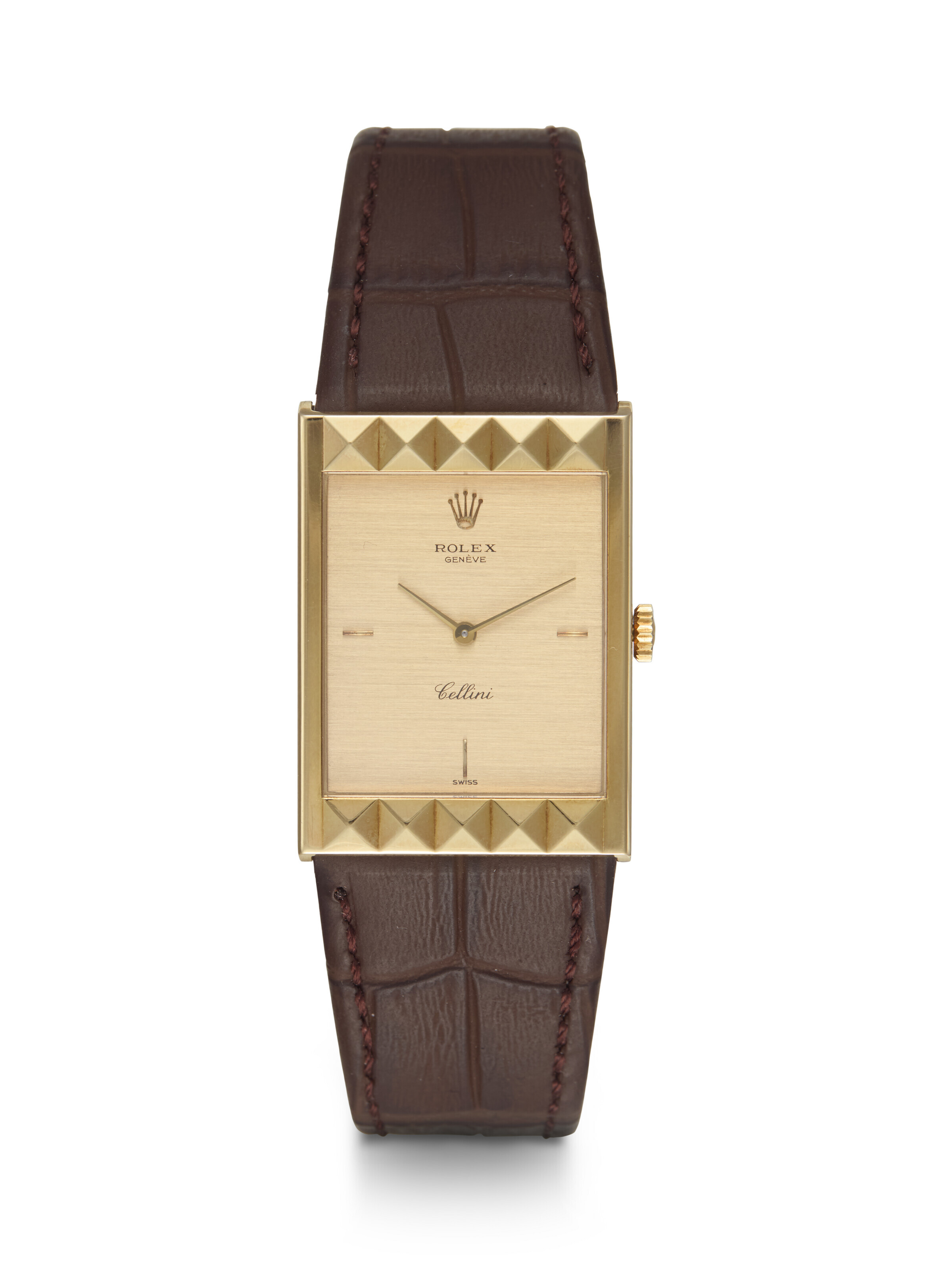 ROLEX, CELLINI REF. 5078, A FINE GOLD RECTANGULAR MANUAL-WINDING ...