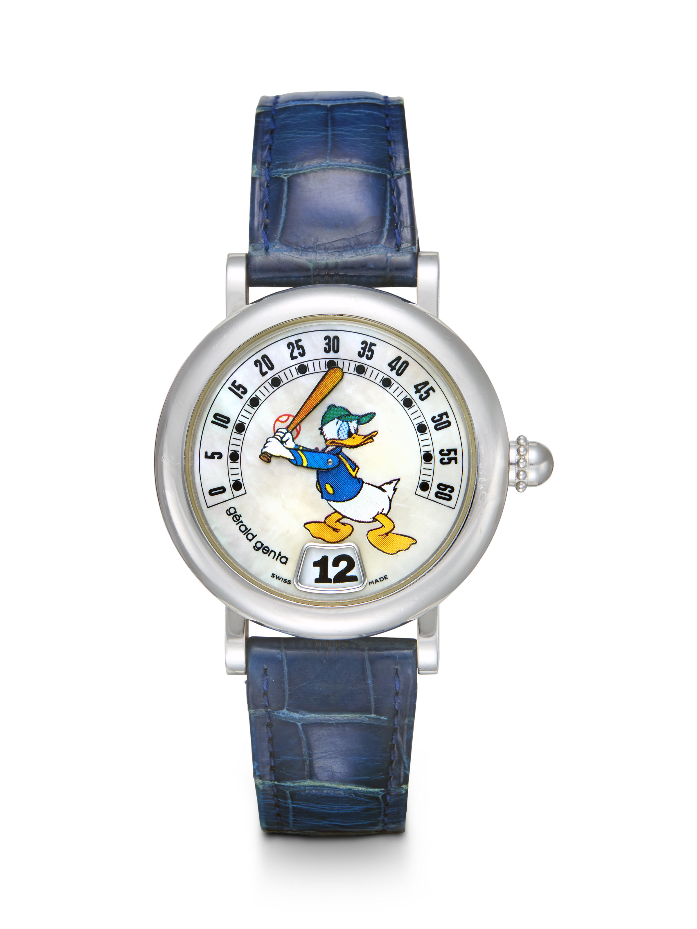GERALD GENTA, DONALD DUCK RETRO REF. G 3612.7, A STEEL AUTOMATIC JUMP ...