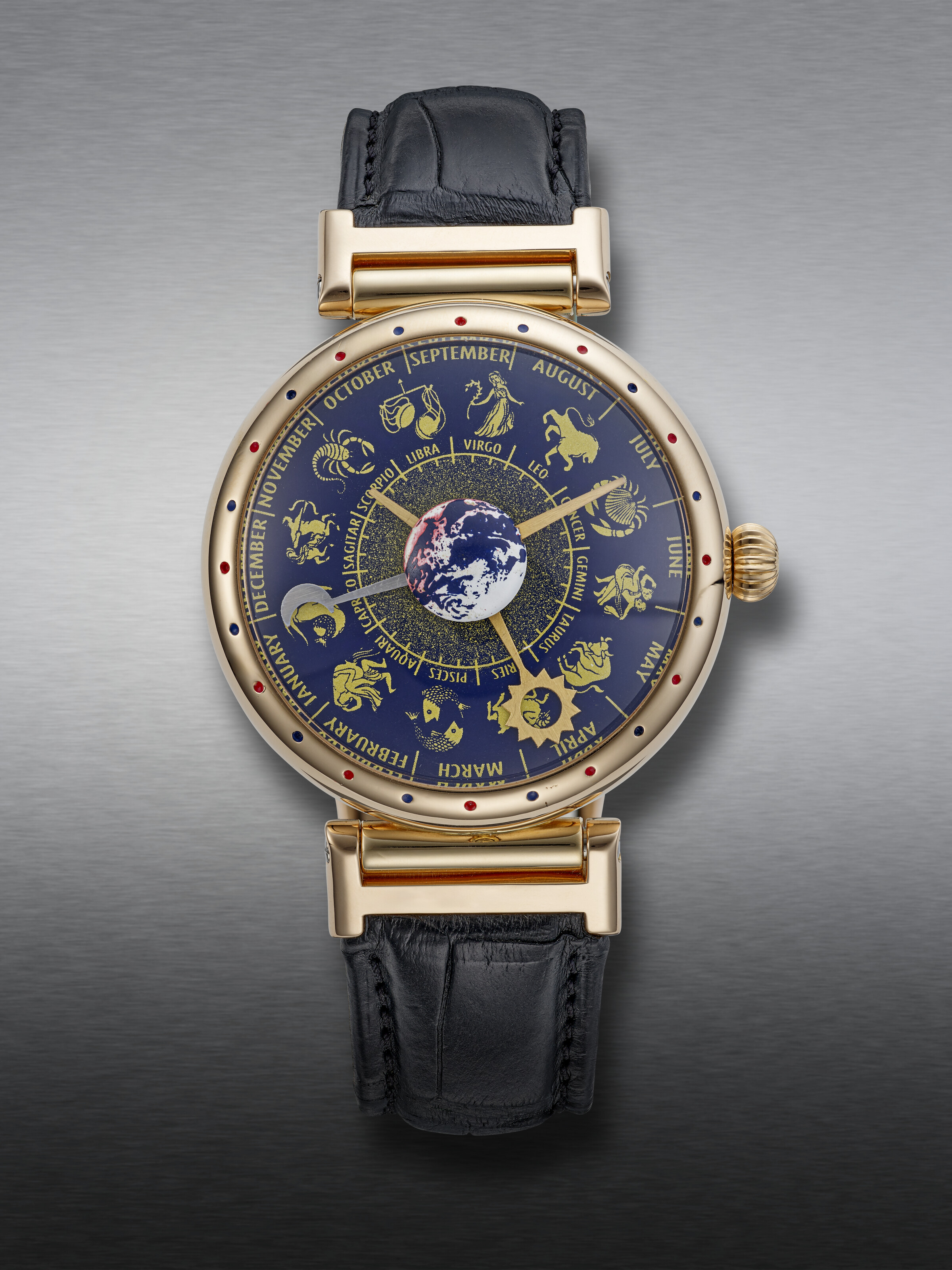 CHRISTIAAN VAN DER KLAAUW, EXCEEDINGLY RARE LIMITED EDITION 14K PINK GOLD ASTRONOMIC 'STAR WATCH ...