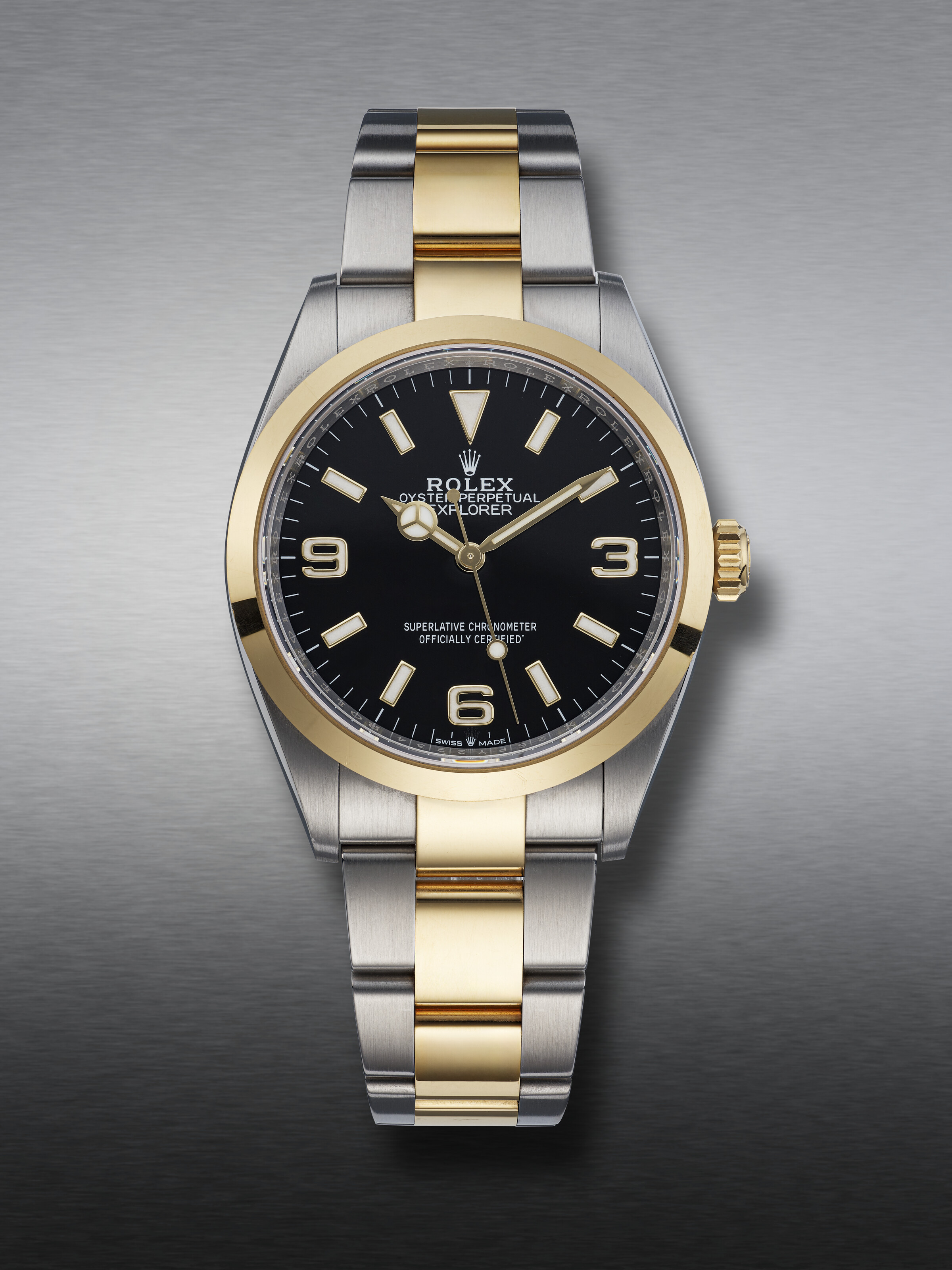 ROLEX, STAINLESS STEEL AND YELLOW GOLD ‘EXPLORER’, REF. 124273 ...