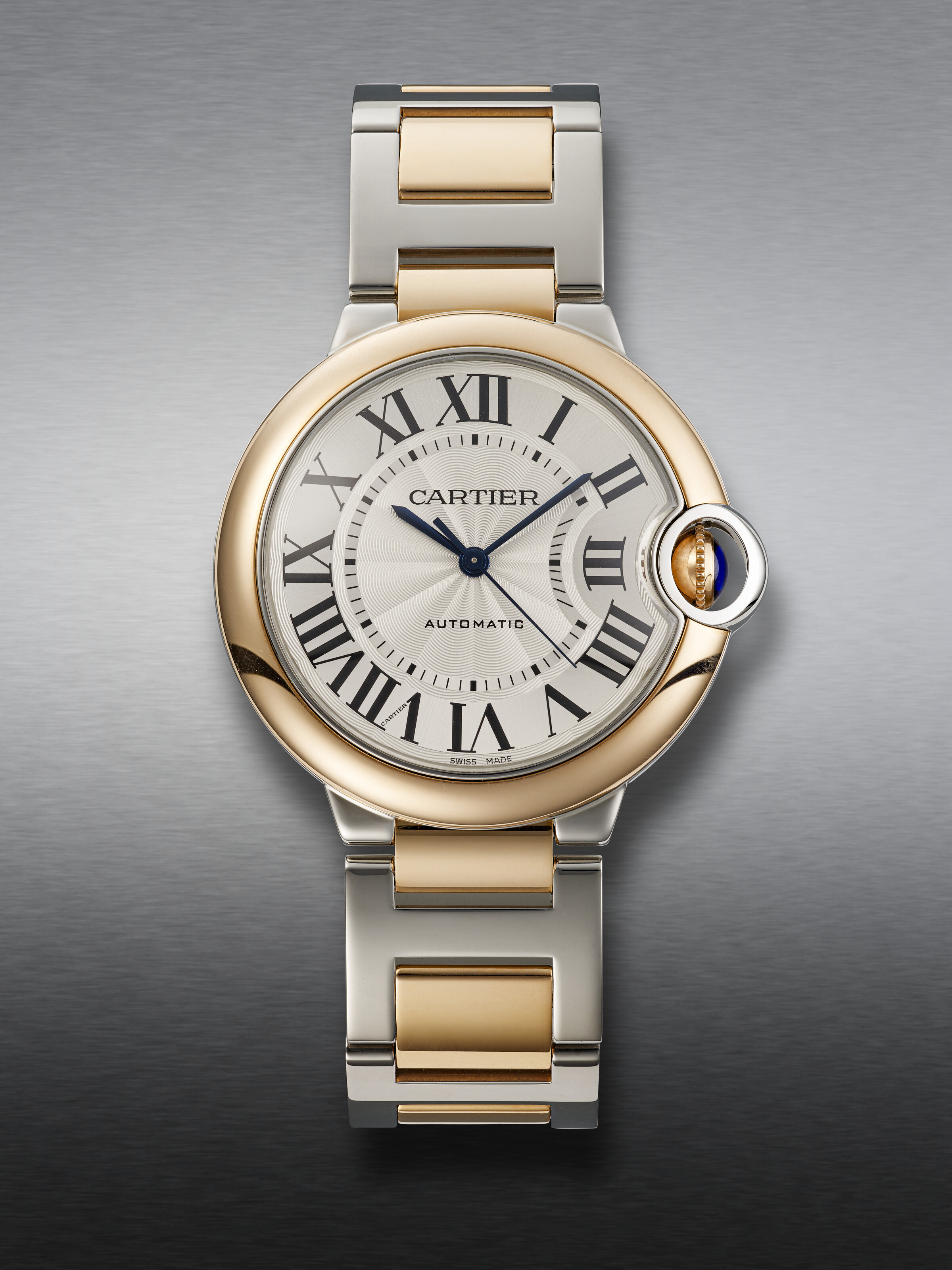 CARTIER, STAINLESS STEEL AND PINK GOLD 'BALLON BLEU', REF. 3754 ...
